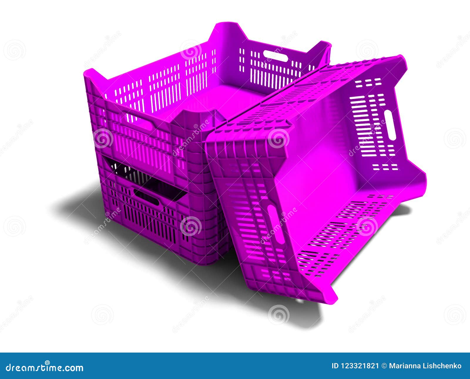 Modern Purple Three Plastic Boxes Empty for Storage of Goods for Stock ...