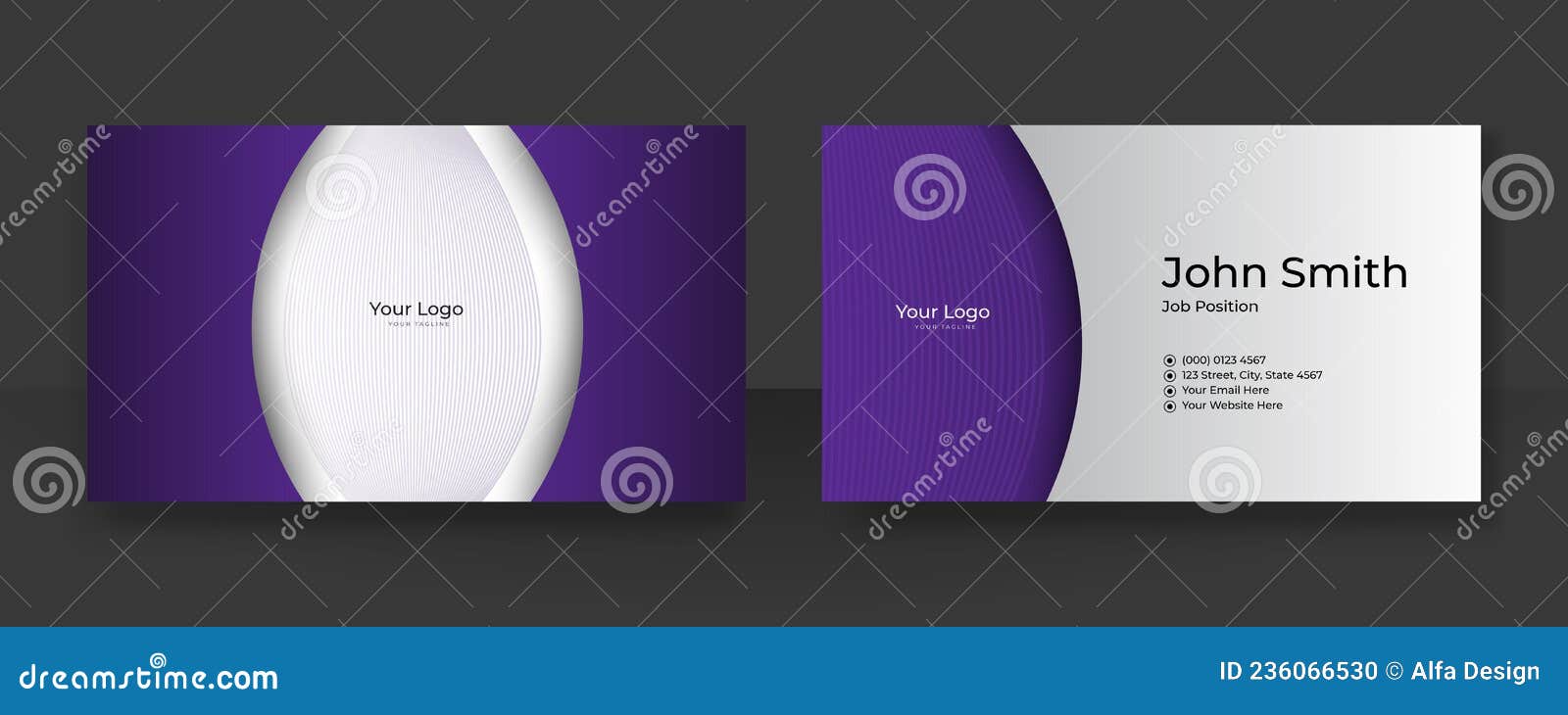 Modern Purple and White Business Card - Creative and Clean Business ...