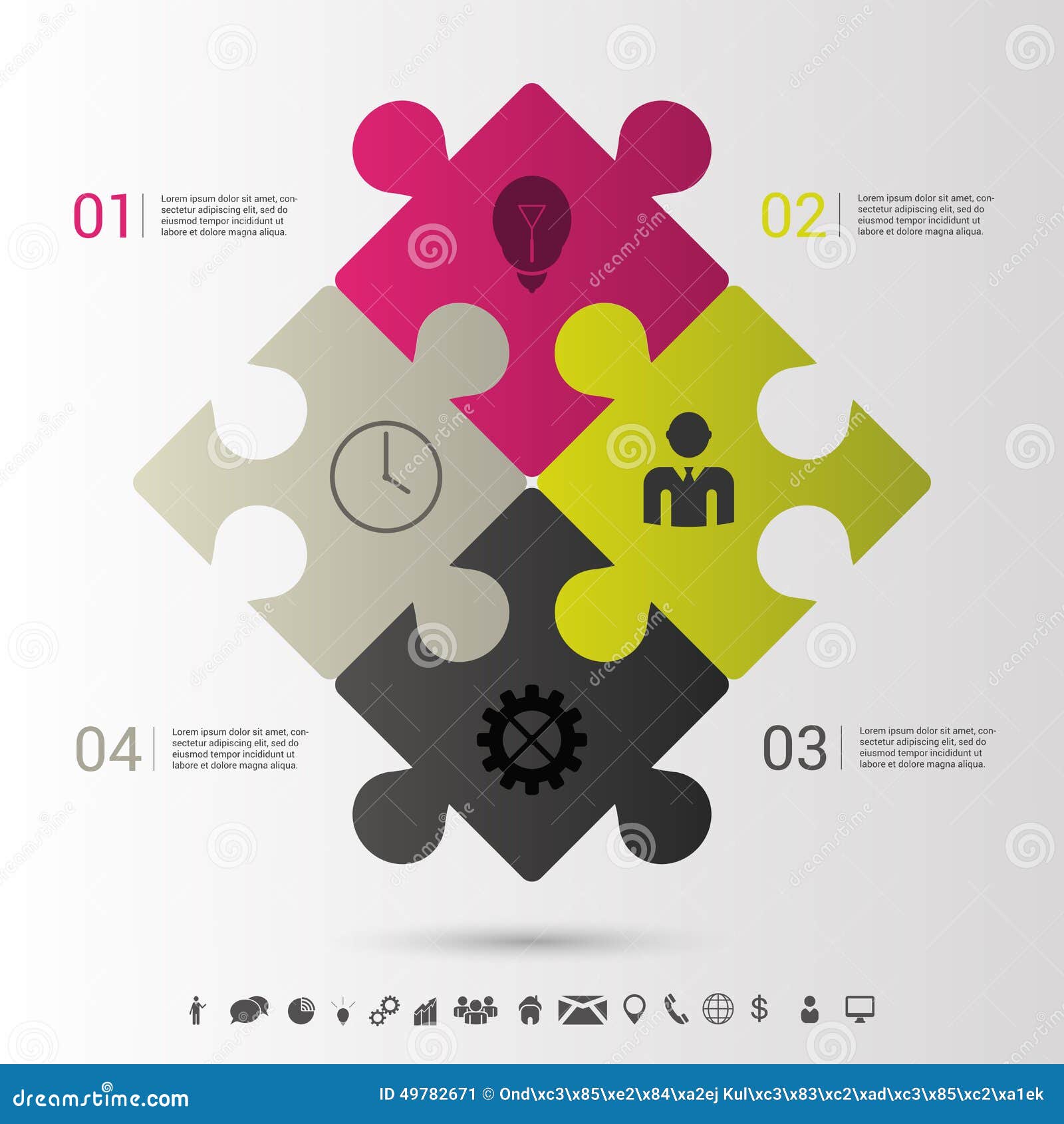 Puzzle Infographics Template Cartoon Vector | CartoonDealer.com #35637521