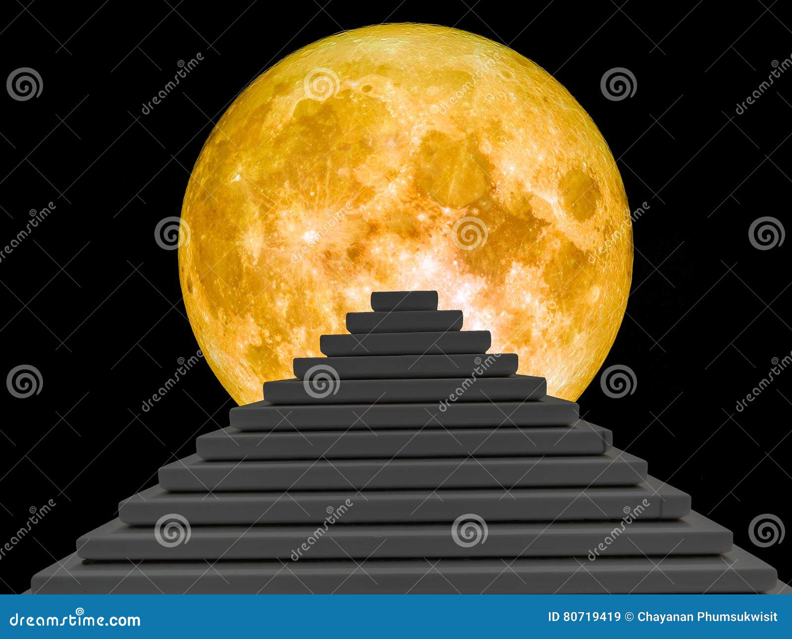 Modern Pyramid Super Blood Moon Stock Image - Image of detailed ...
