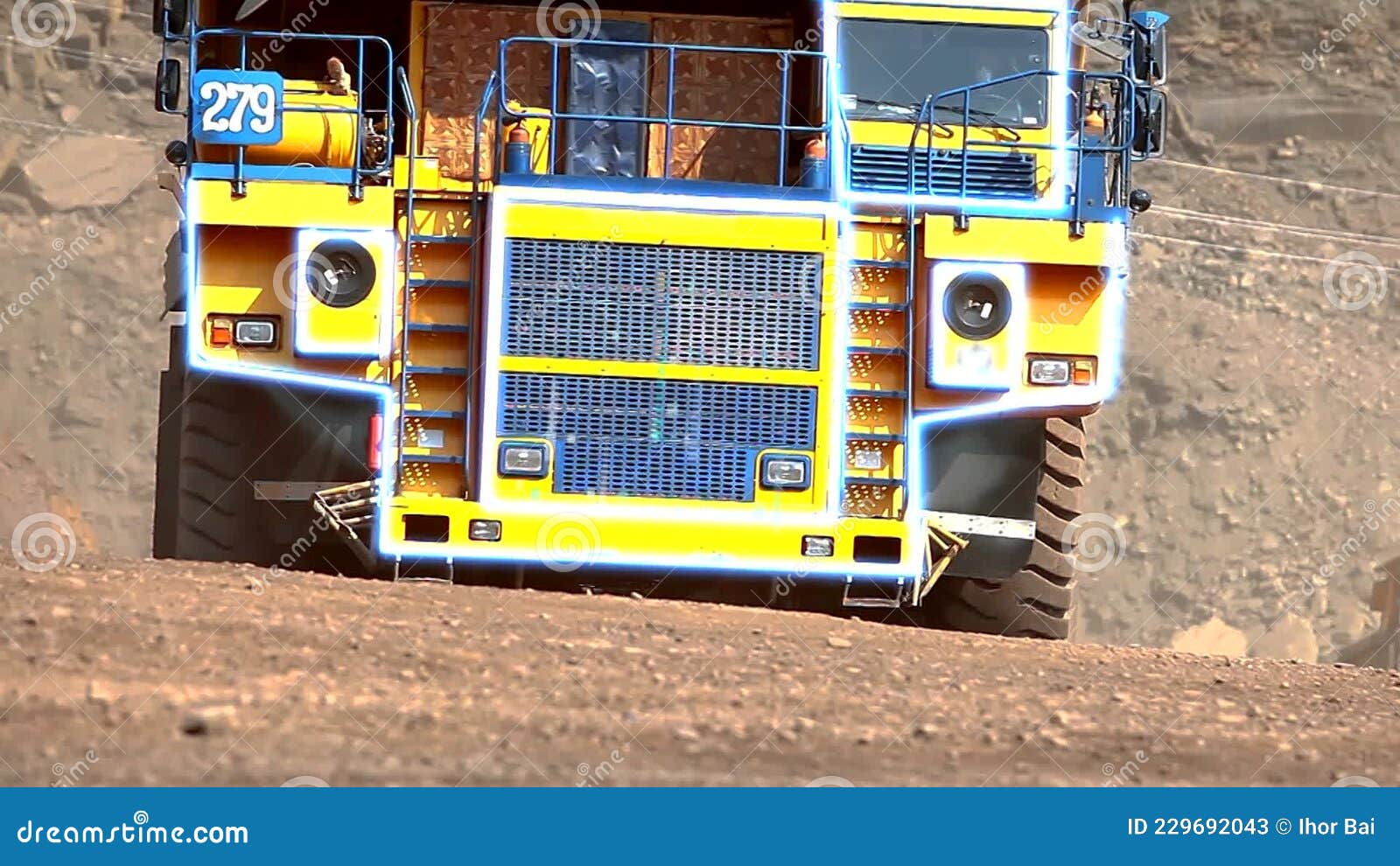 The Modern Quarry Truck Drives through the Quarry. Visualization of the ...