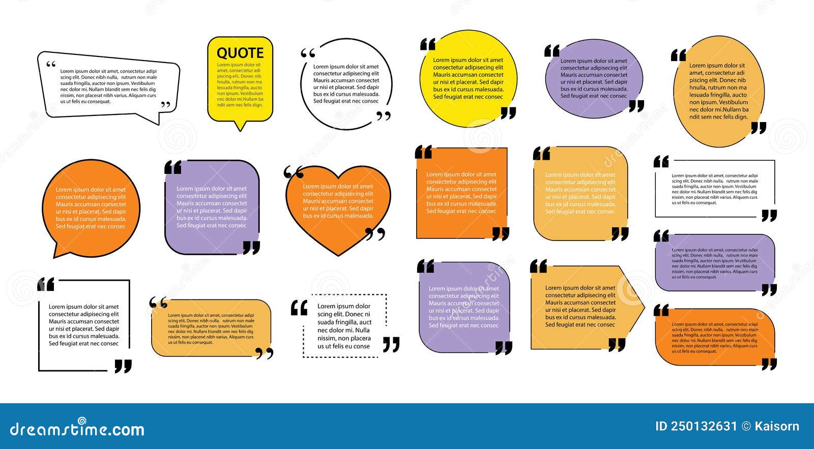 Modern Quote Box Text Template Design Elements Stock Vector ...