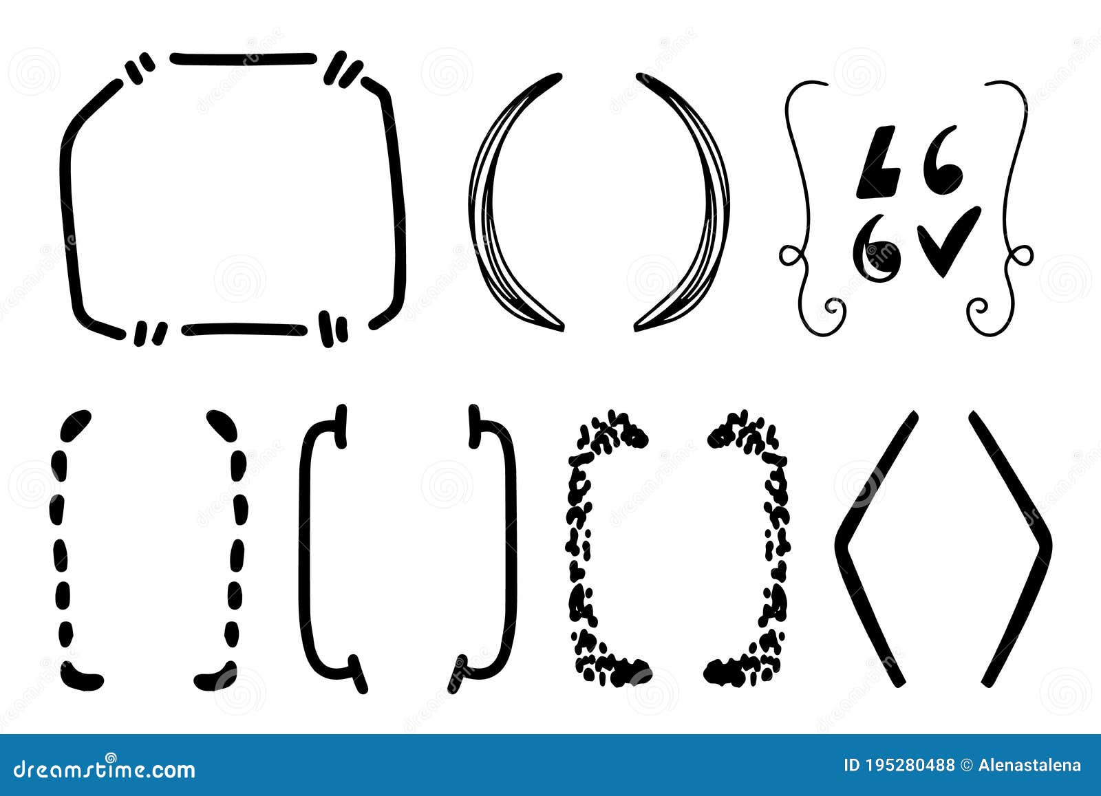 Modern Quote Decoration Set with Vector Brackets, Idea Message, Memo ...