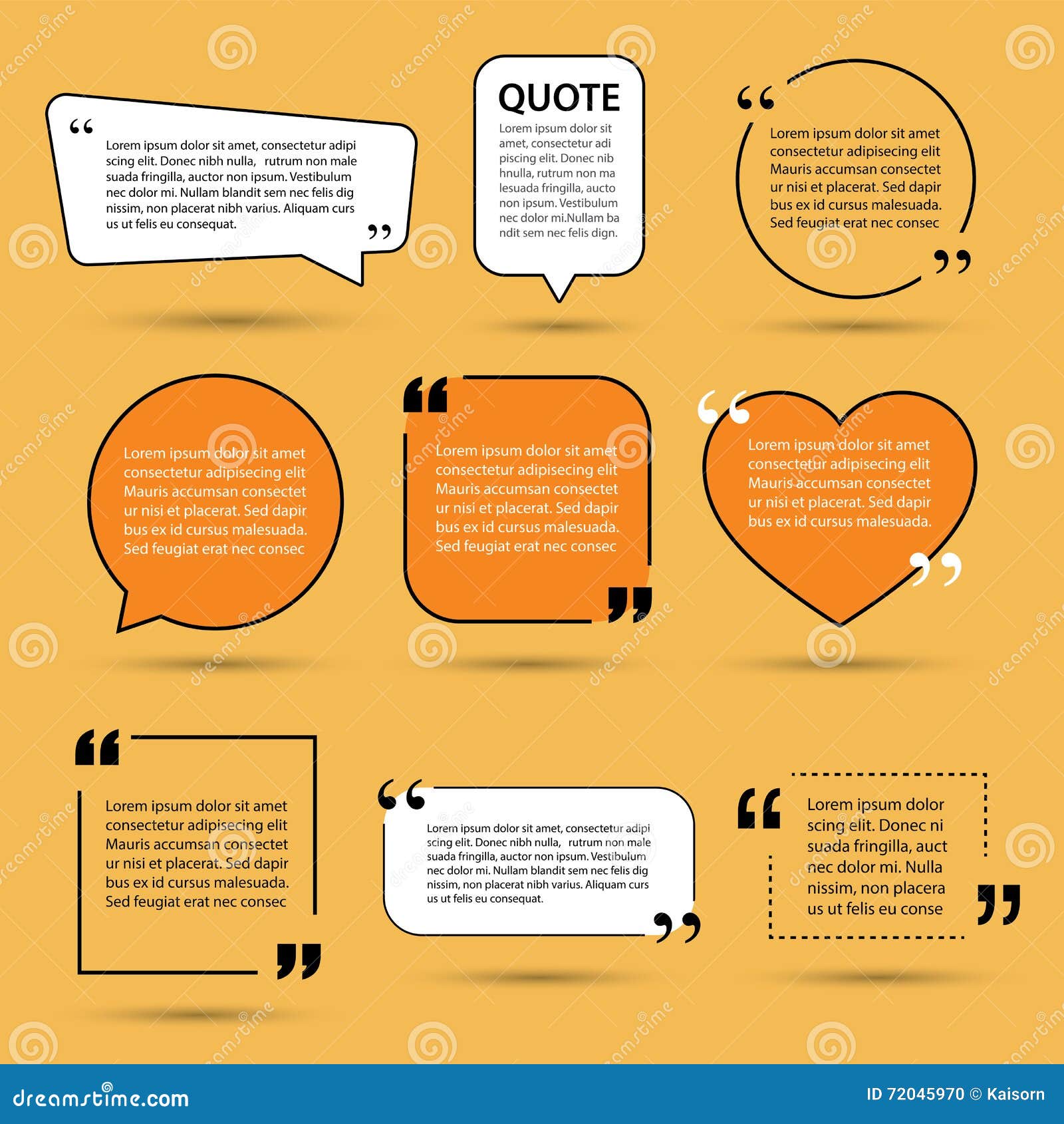 Modern Quote Text Template Design Elements Stock Vector - Illustration ...