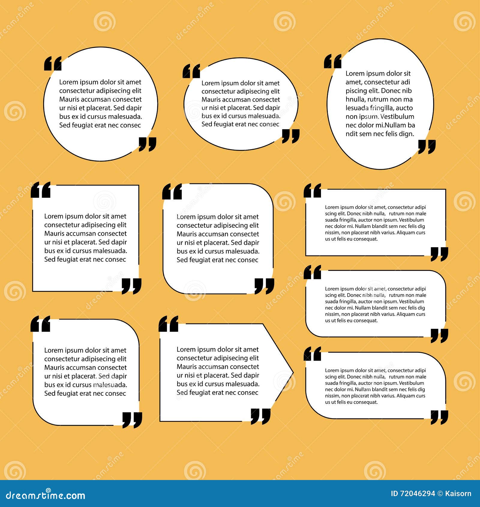 Modern Quote Text Template Design Elements Stock Vector - Illustration ...