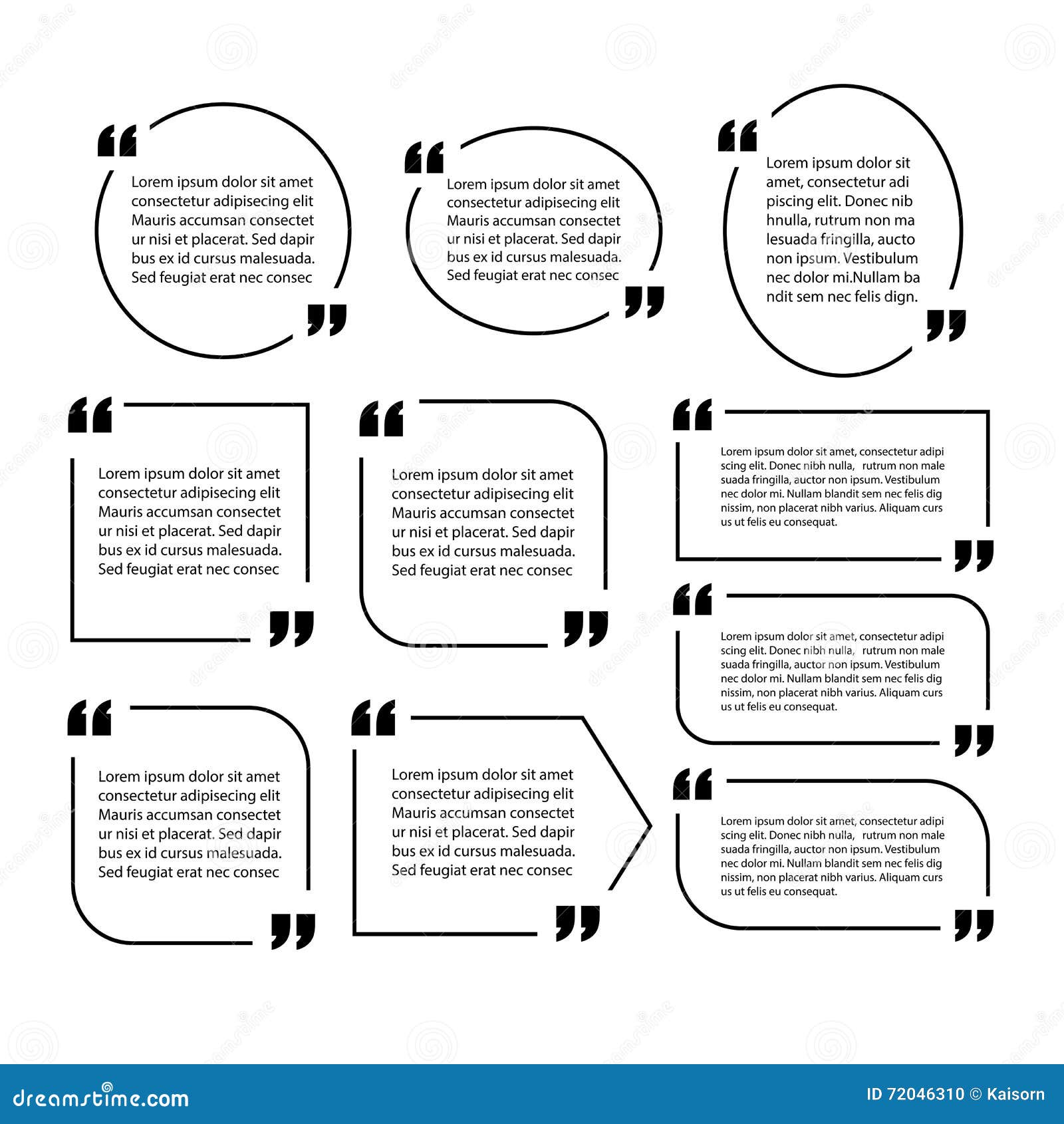 Modern Quote Text Template Design Elements Stock Vector - Illustration ...