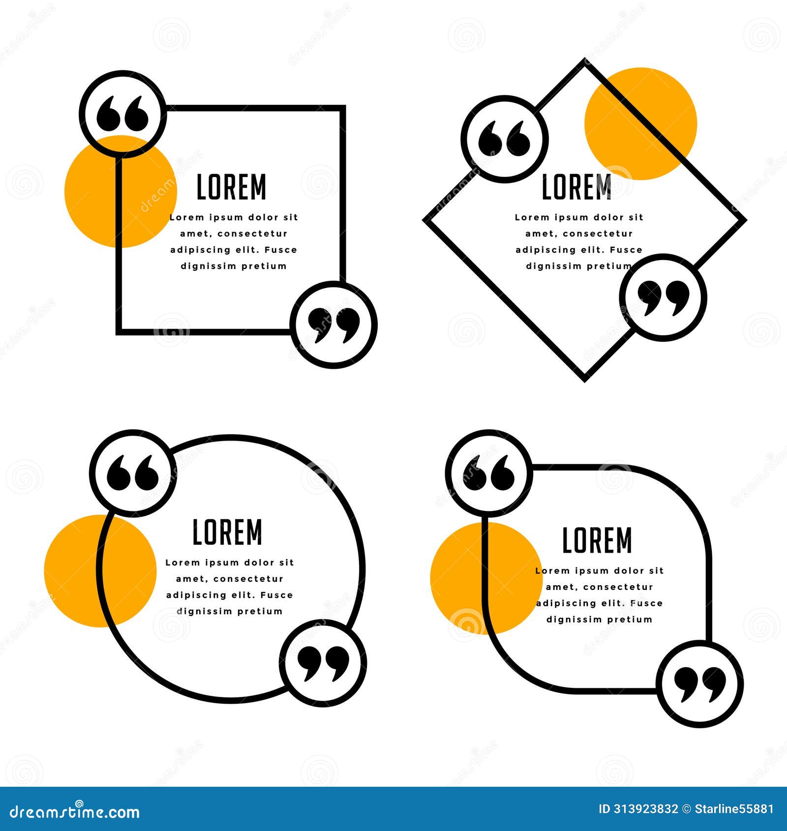 Modern Quotes Template in Line Style Stock Vector - Illustration of ...