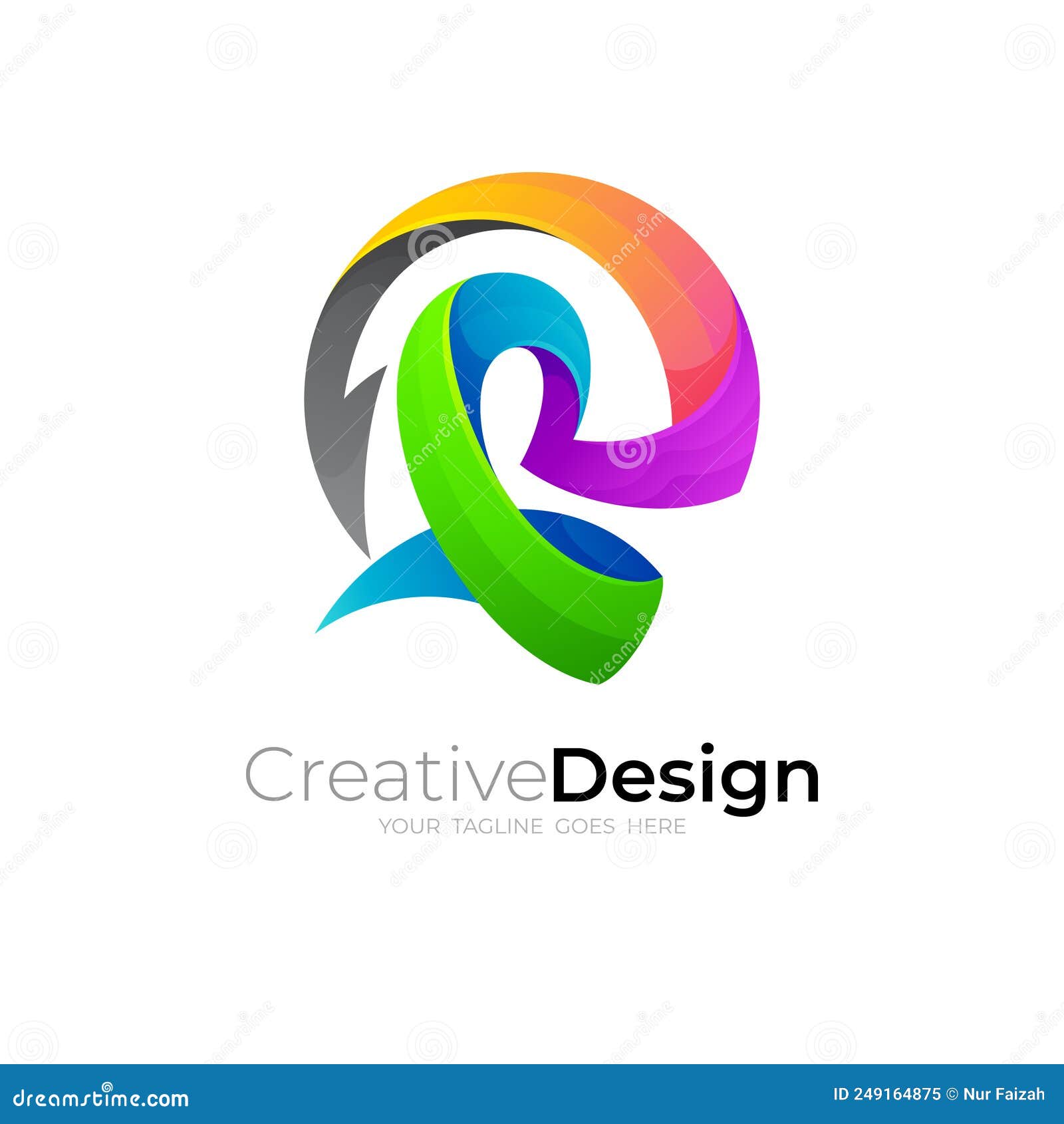 Modern R Logo and Arrow Design Combination, Circle Icons Stock Vector ...