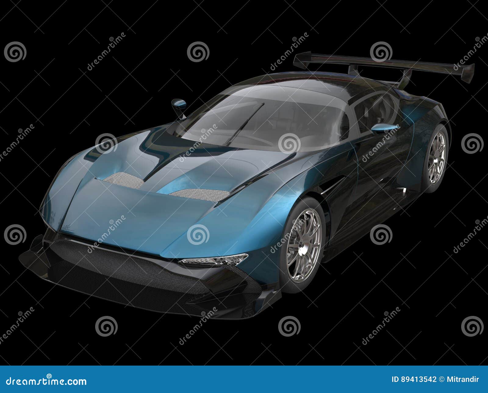 Modern Race Car, Black Two Tone Paint Stock Illustration - Illustration ...