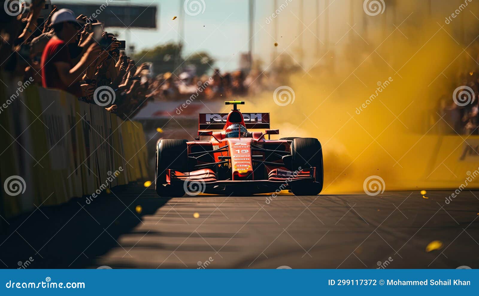 Modern Racing Car in Formula 1 Racetrack Blurry Background Stock Photo ...