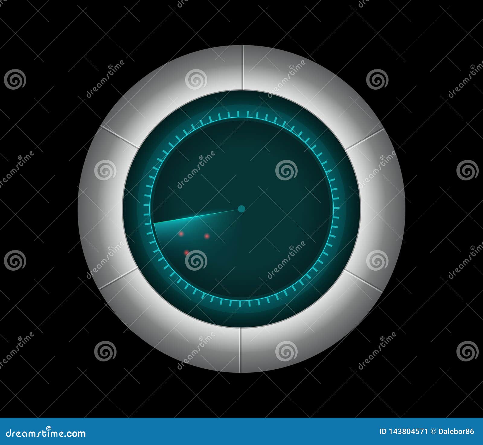 Modern Radar Screen in Blue Color Stock Vector - Illustration of signal ...