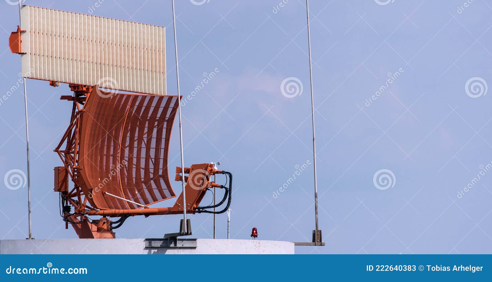 Modern Radar Station Array Panorama Stock Image - Image of airplane ...