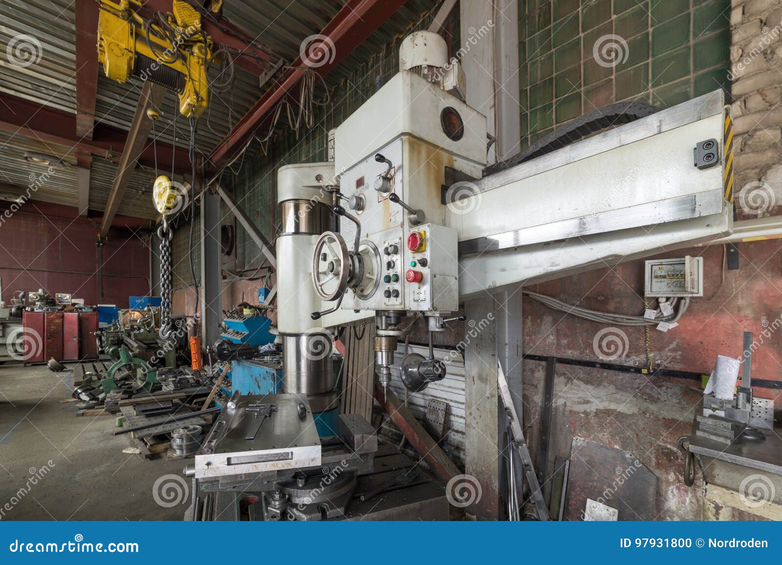 Modern Radial Drilling Machine. Stock Photo - Image of hall, boring ...