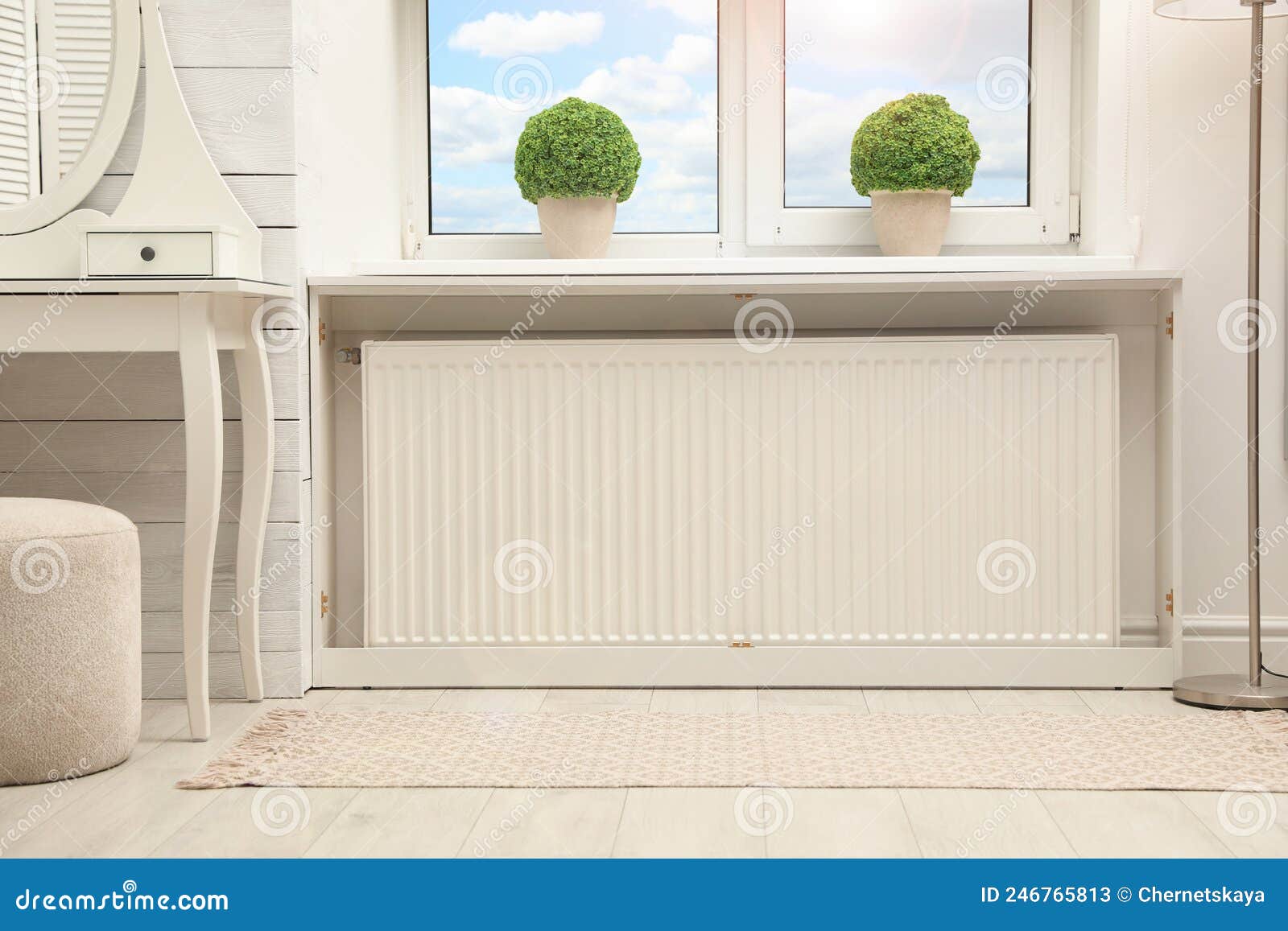 Modern Radiator at Home. Central Heating System Stock Image - Image of ...
