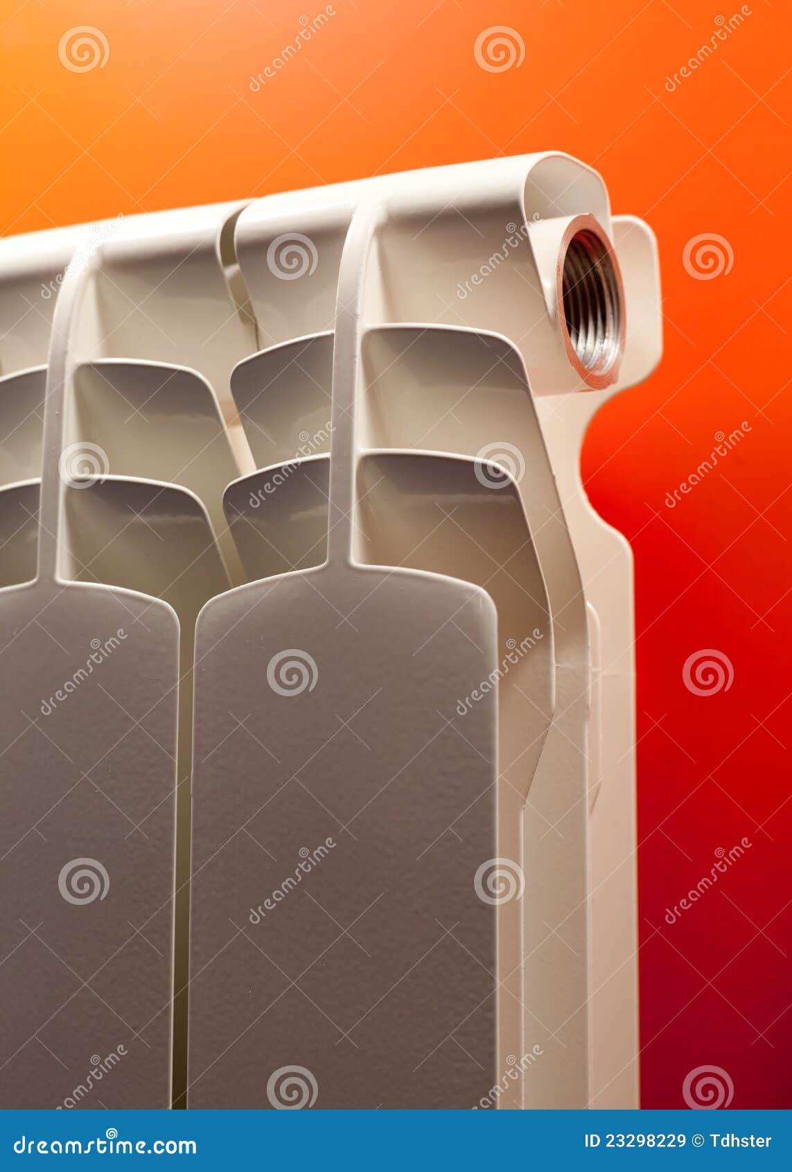 Modern radiator on red stock image. Image of alluminium - 23298229