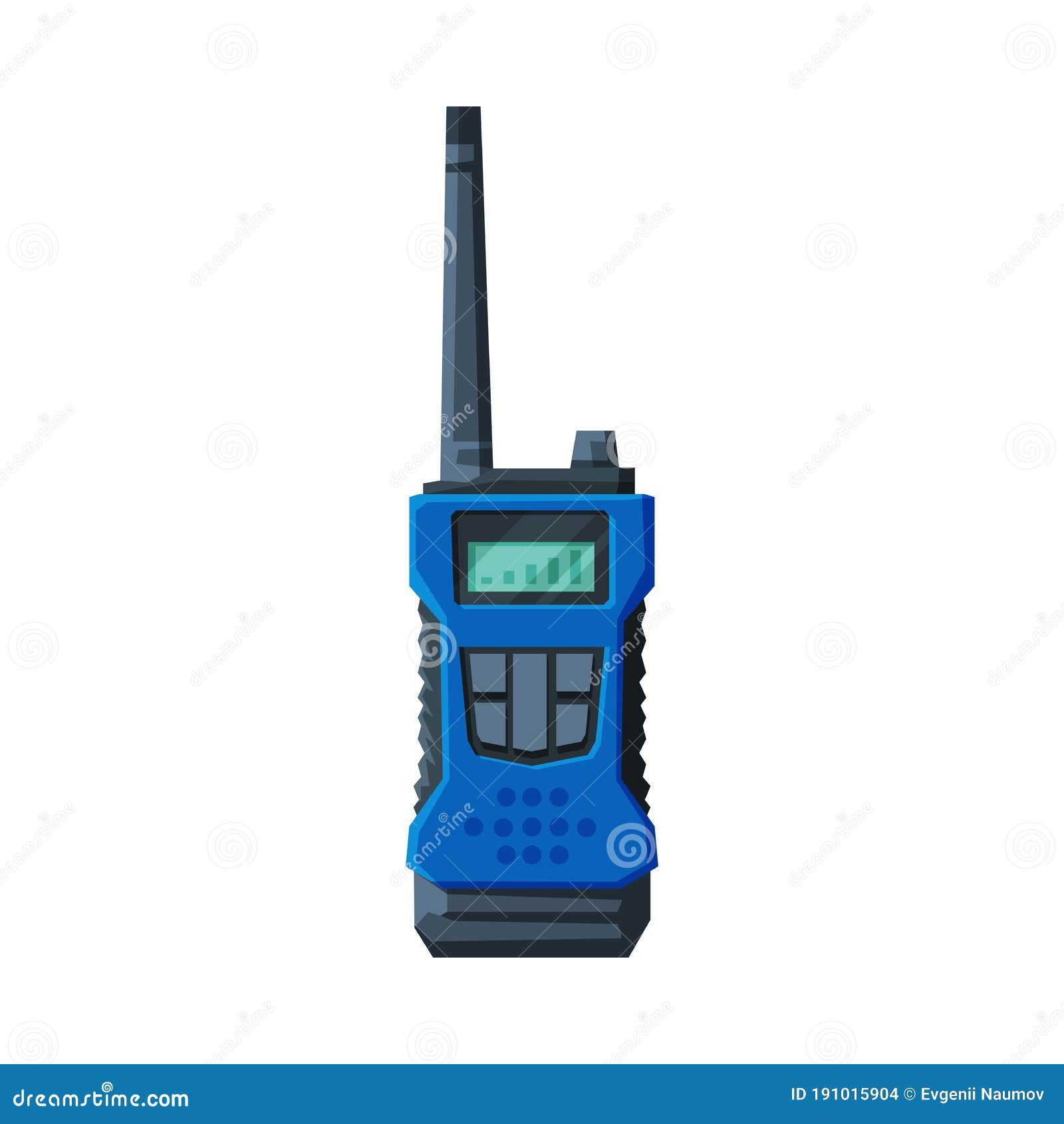 Modern Radio Transmitter, Handheld Portable Blue Device with Screen and ...
