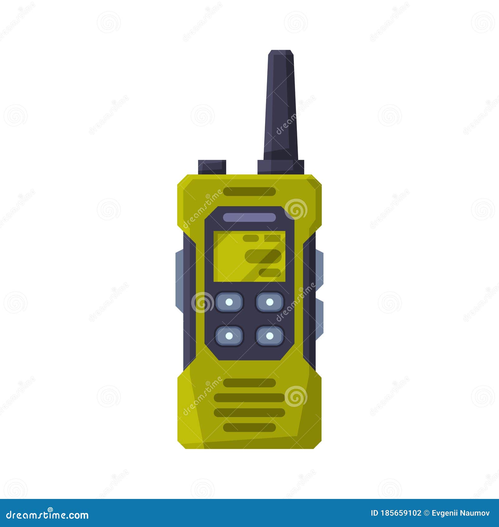 Modern Radio Transmitter, Handheld Portable Device Flat Style Vector ...