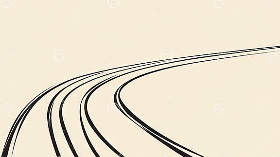 Modern Railroad Track with Round Circular Curve. this is an Icon of ...