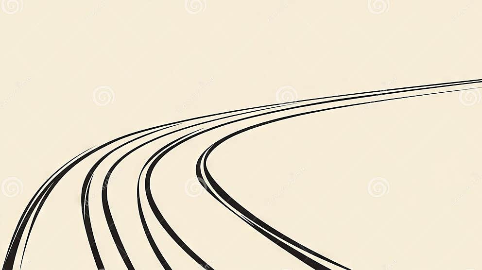 Modern Railroad Track with Round Circular Curve. this is an Icon of ...