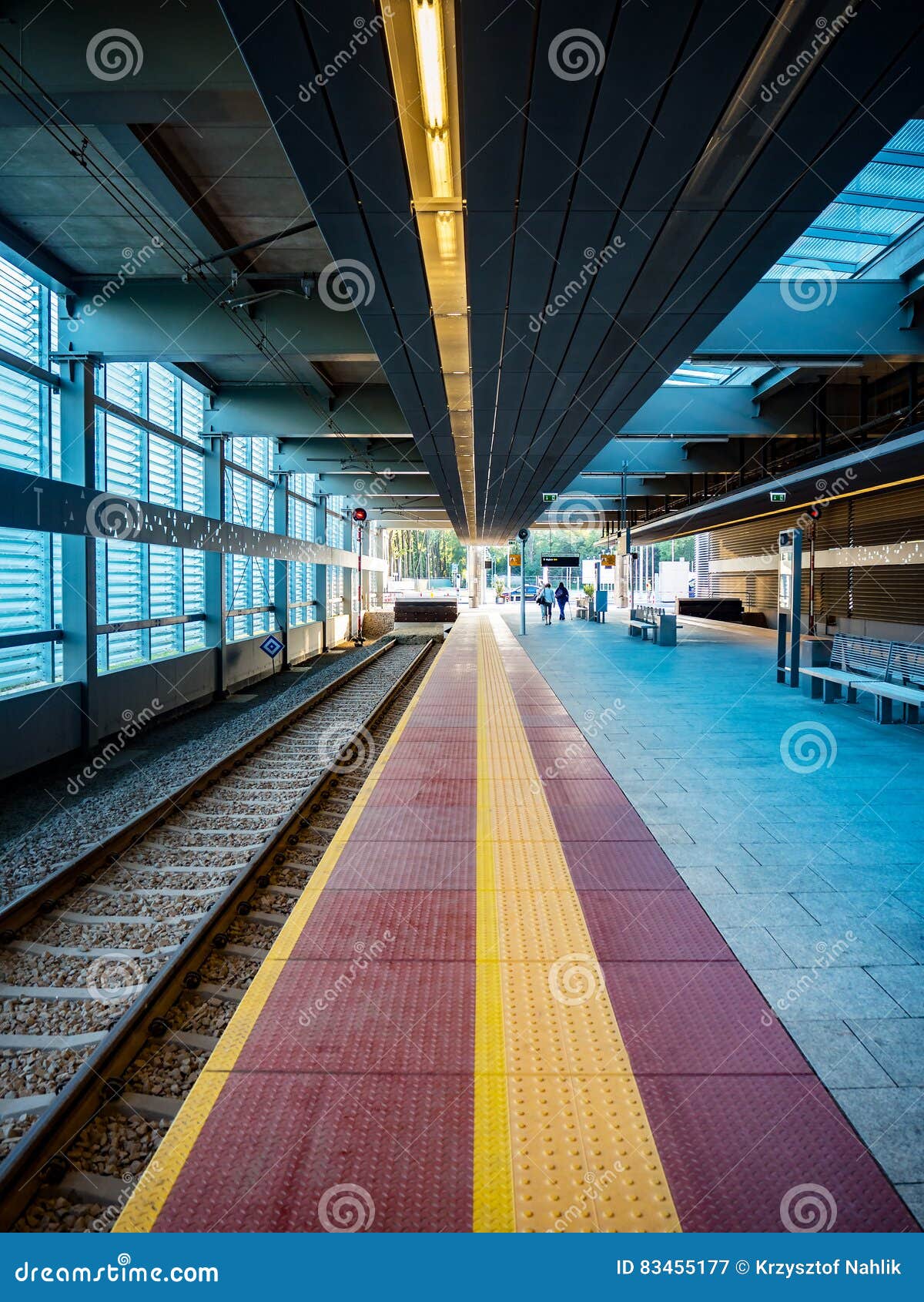 Modern railway platform stock image. Image of balice - 83455177