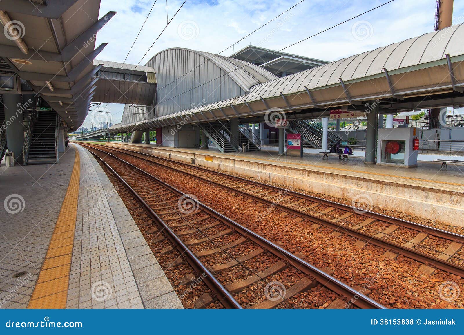 Modern railway station. stock photo. Image of industrial - 38153838