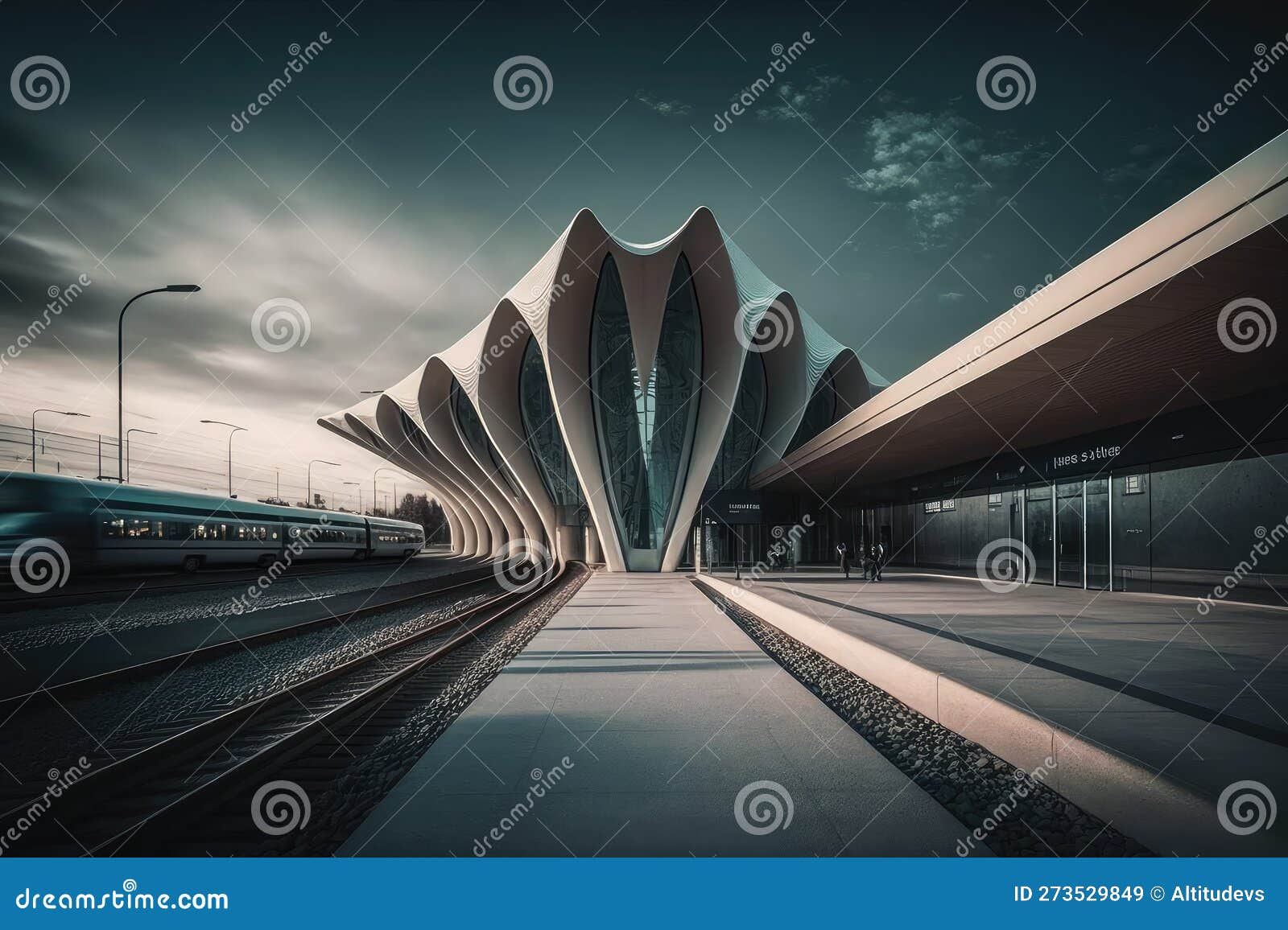 Modern Railway Station with Sleek Lines and Minimalist Design Elements ...