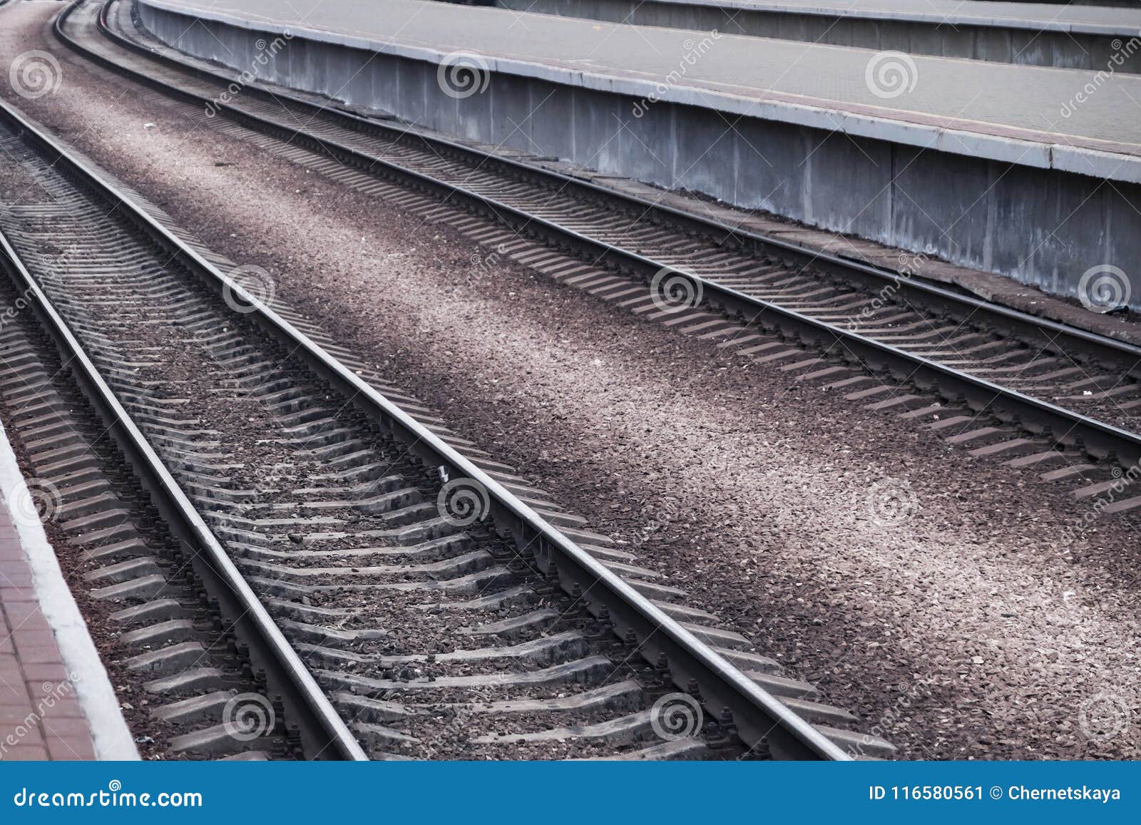 Modern railway track stock image. Image of station, road - 116580561