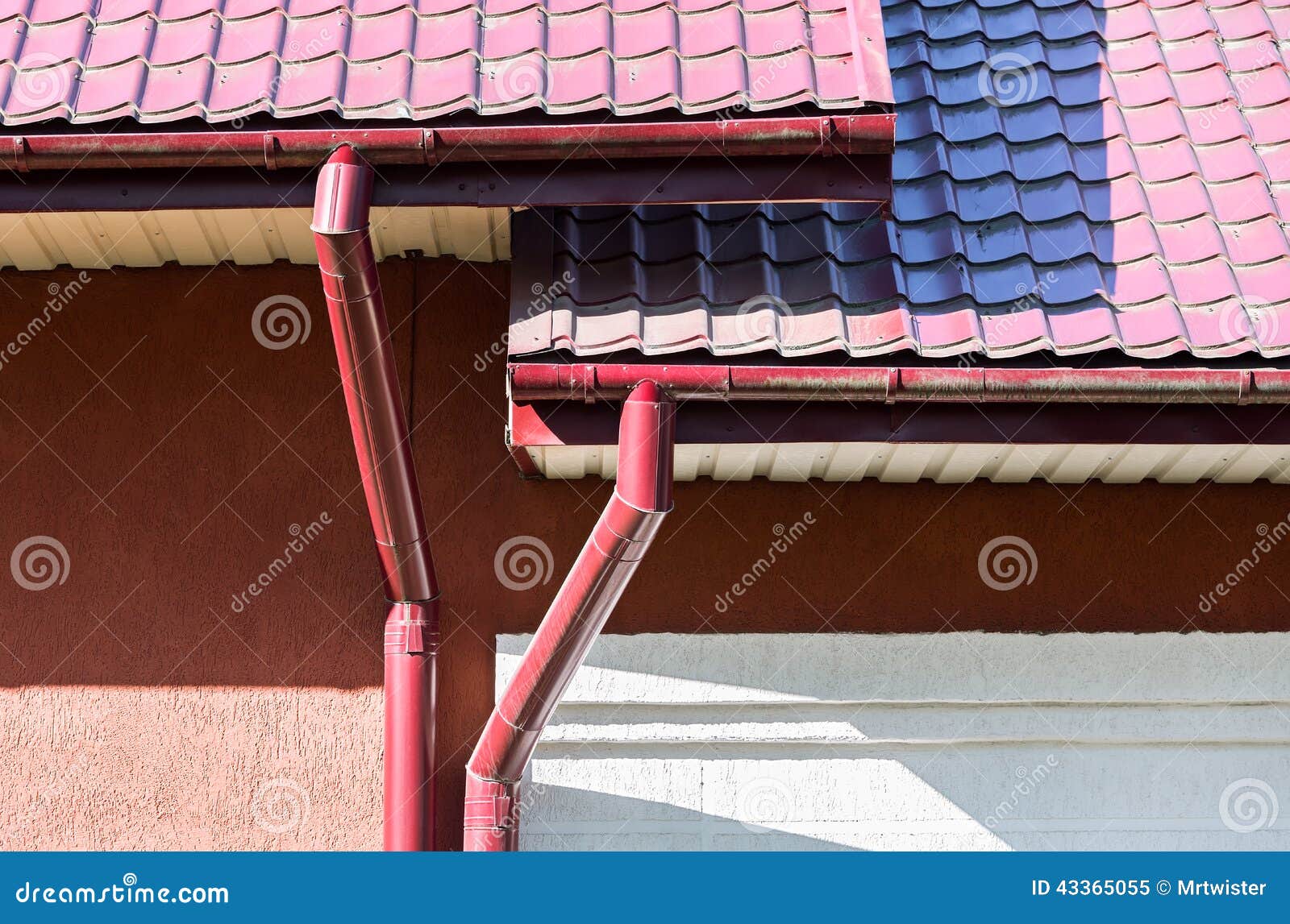 Modern rain gutter system stock image. Image of urban - 43365055