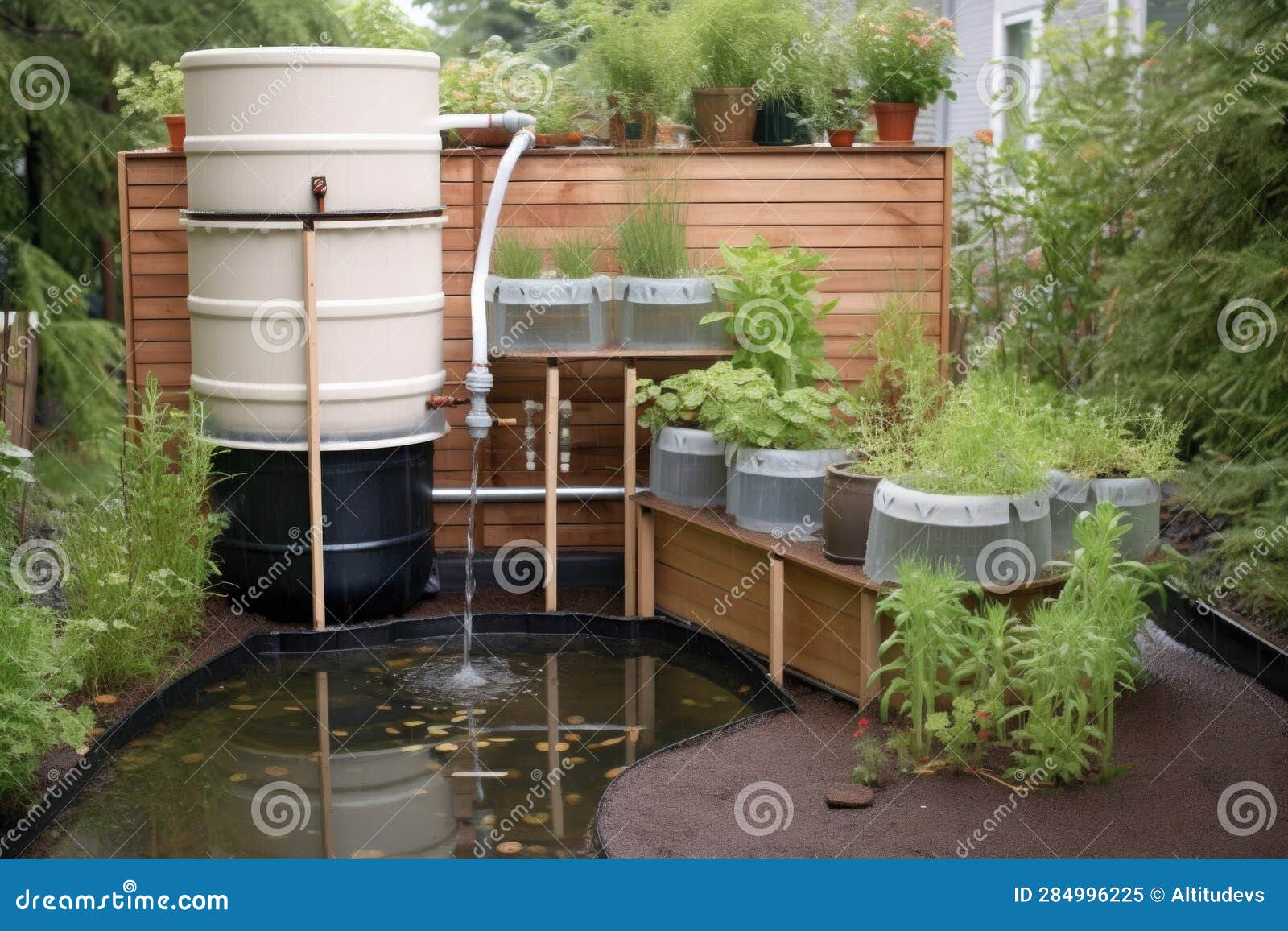 Modern Rainwater Filtering System Setup Stock Illustration ...