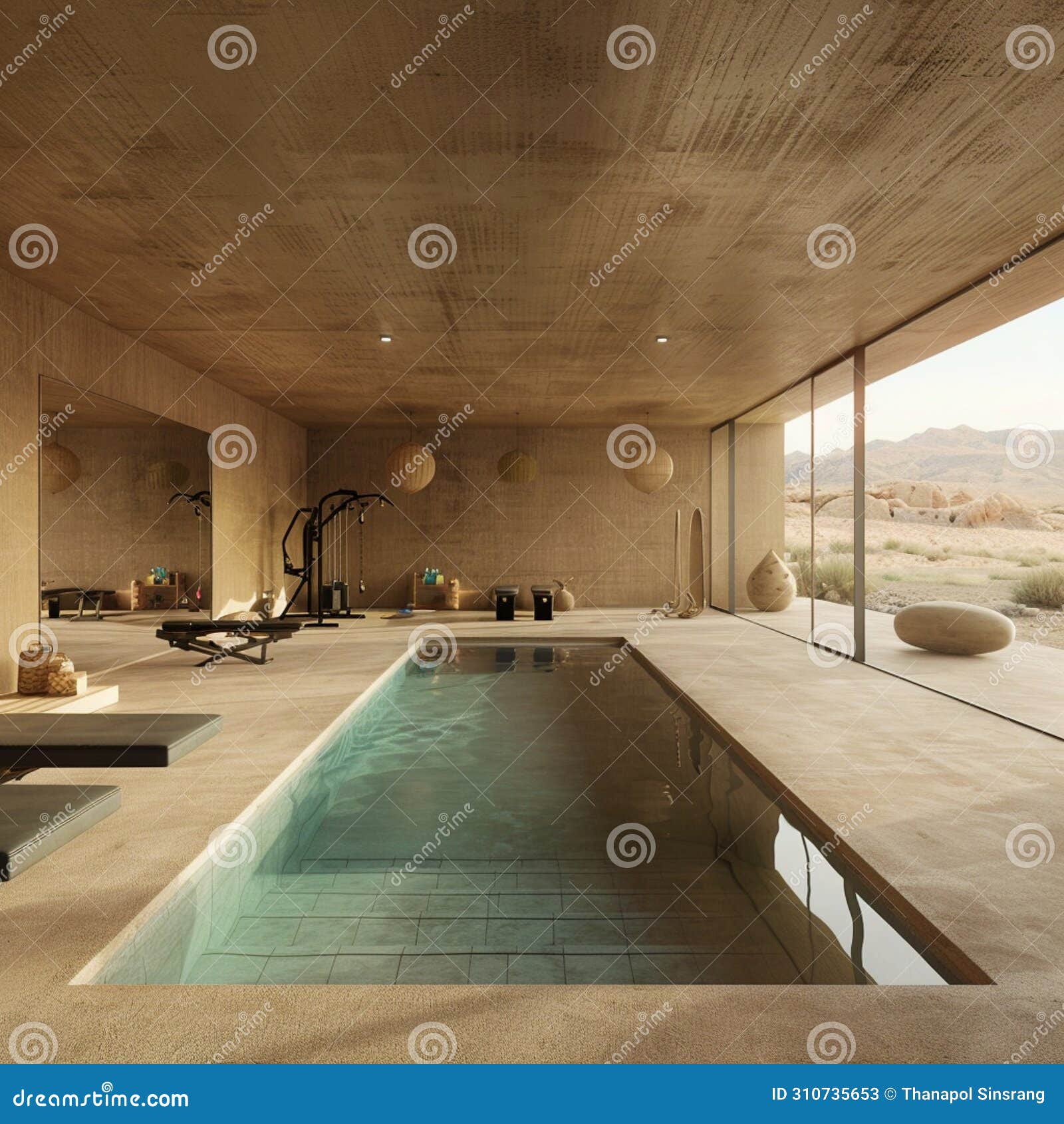 Rammed Earth Pool House Stock Photography | CartoonDealer.com #310735706