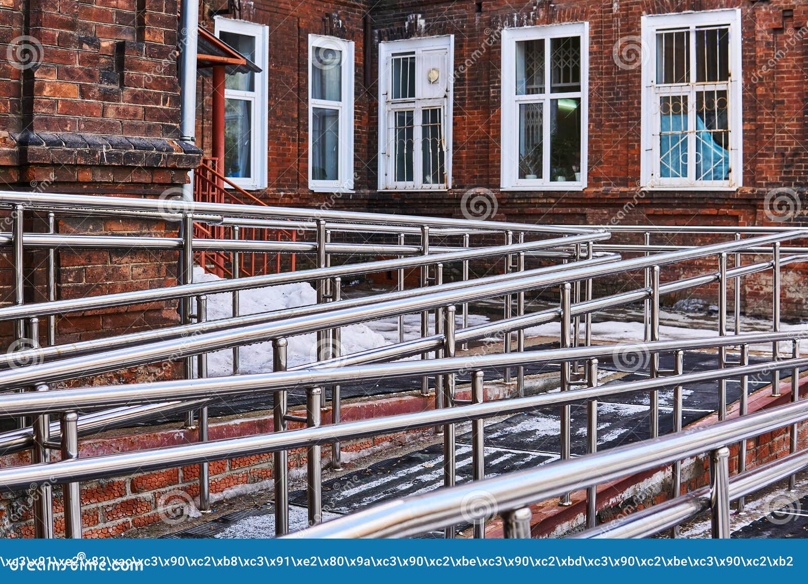Modern Ramp for the Disabled Attached To the Old Building Stock Image ...
