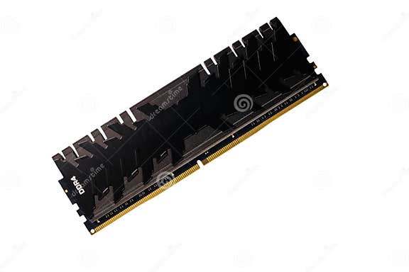 Modern Random Access Memory DDR4 Module Isolated on White Background ...