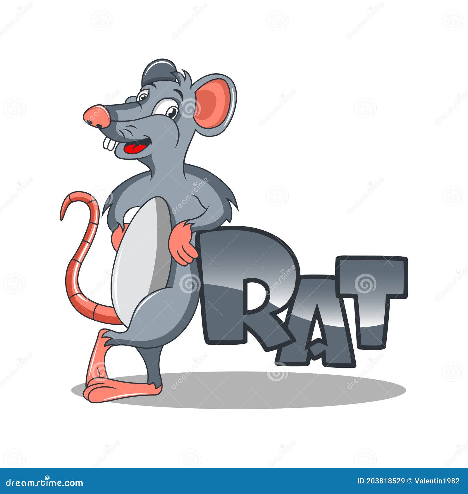 Modern Rodent Rat or Mouse Cartoon Mascot Logo Stock Vector ...