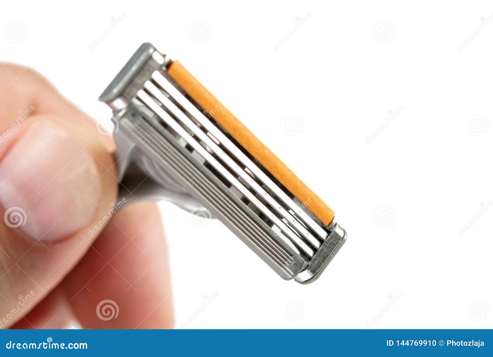 Modern Razor Blade with Three Razors in the Hand Stock Photo - Image of ...