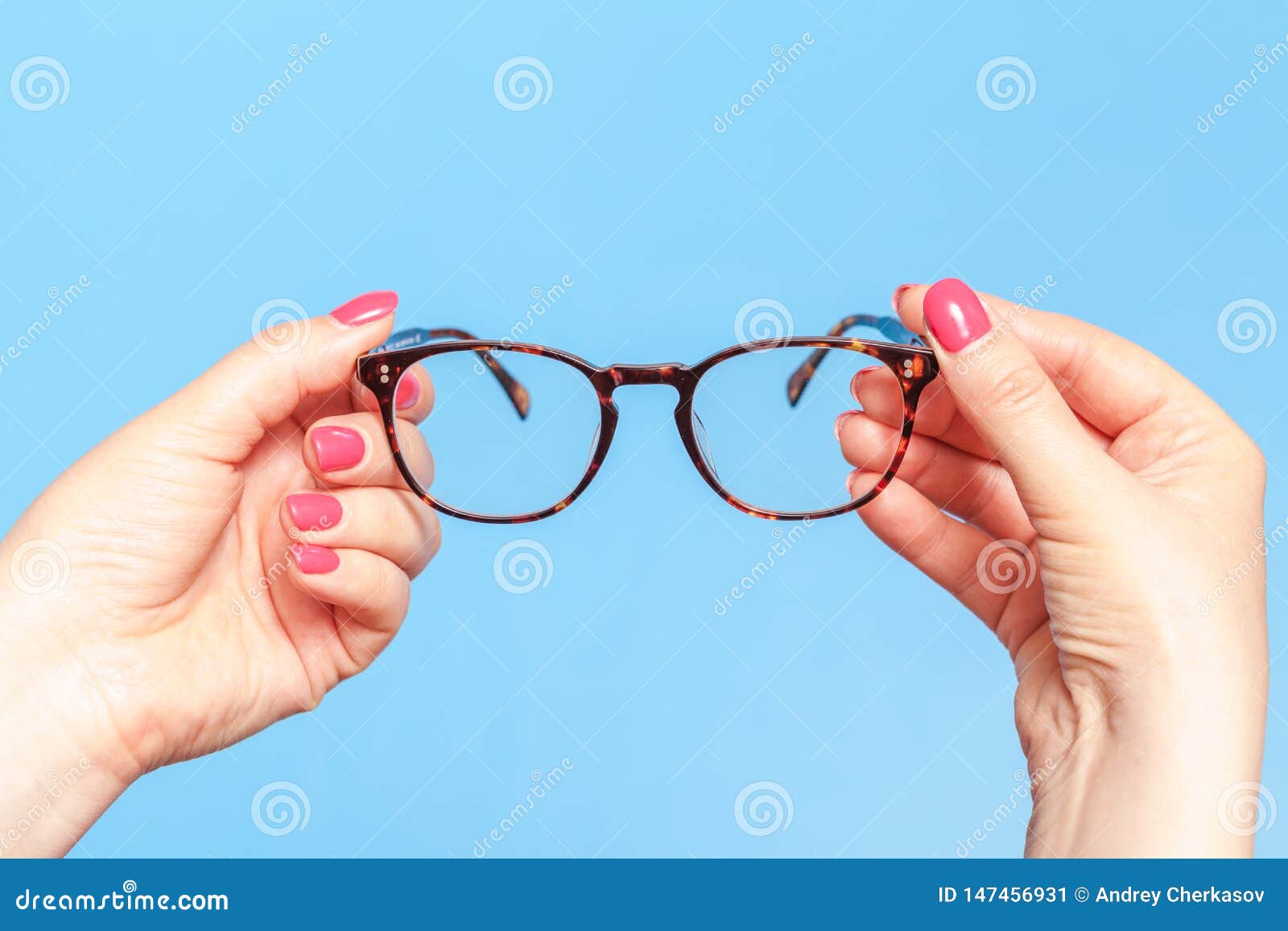 Modern Reading Glasses. Woman is Taking Optics Spectacles Stock Image ...