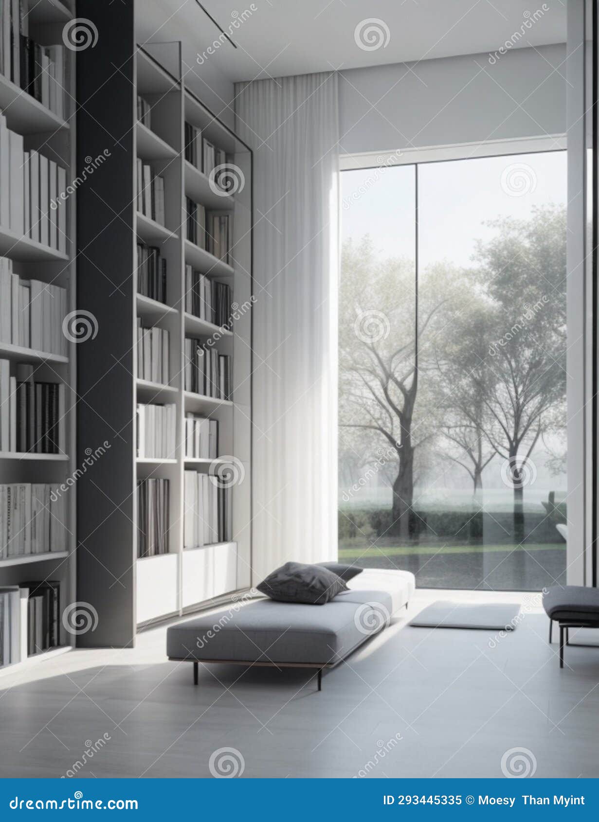 Modern reading room stock image. Image of clean, furniture - 293445335