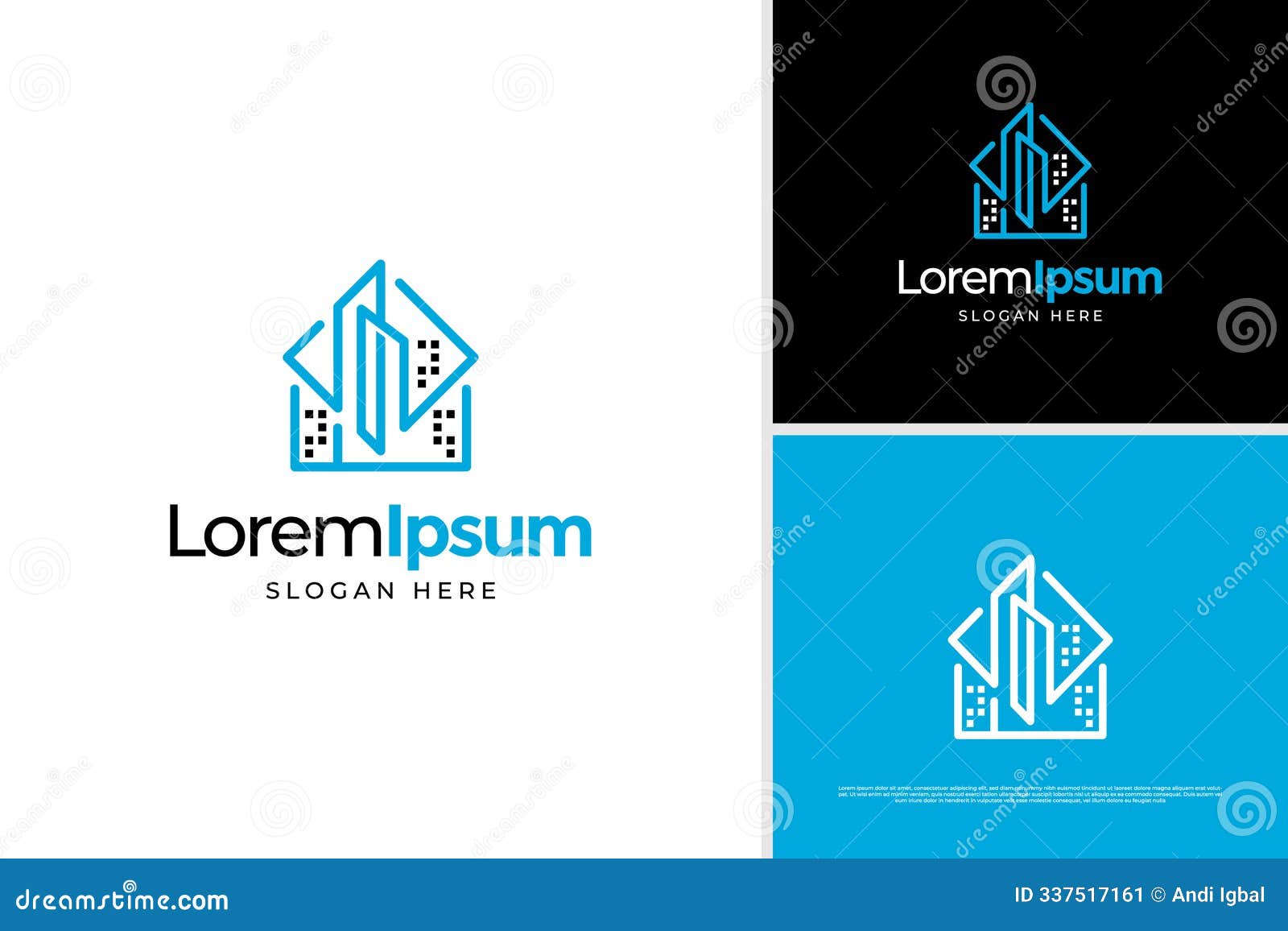 Modern Real Estate Agent Construction Logo Design Vector Stock Vector ...