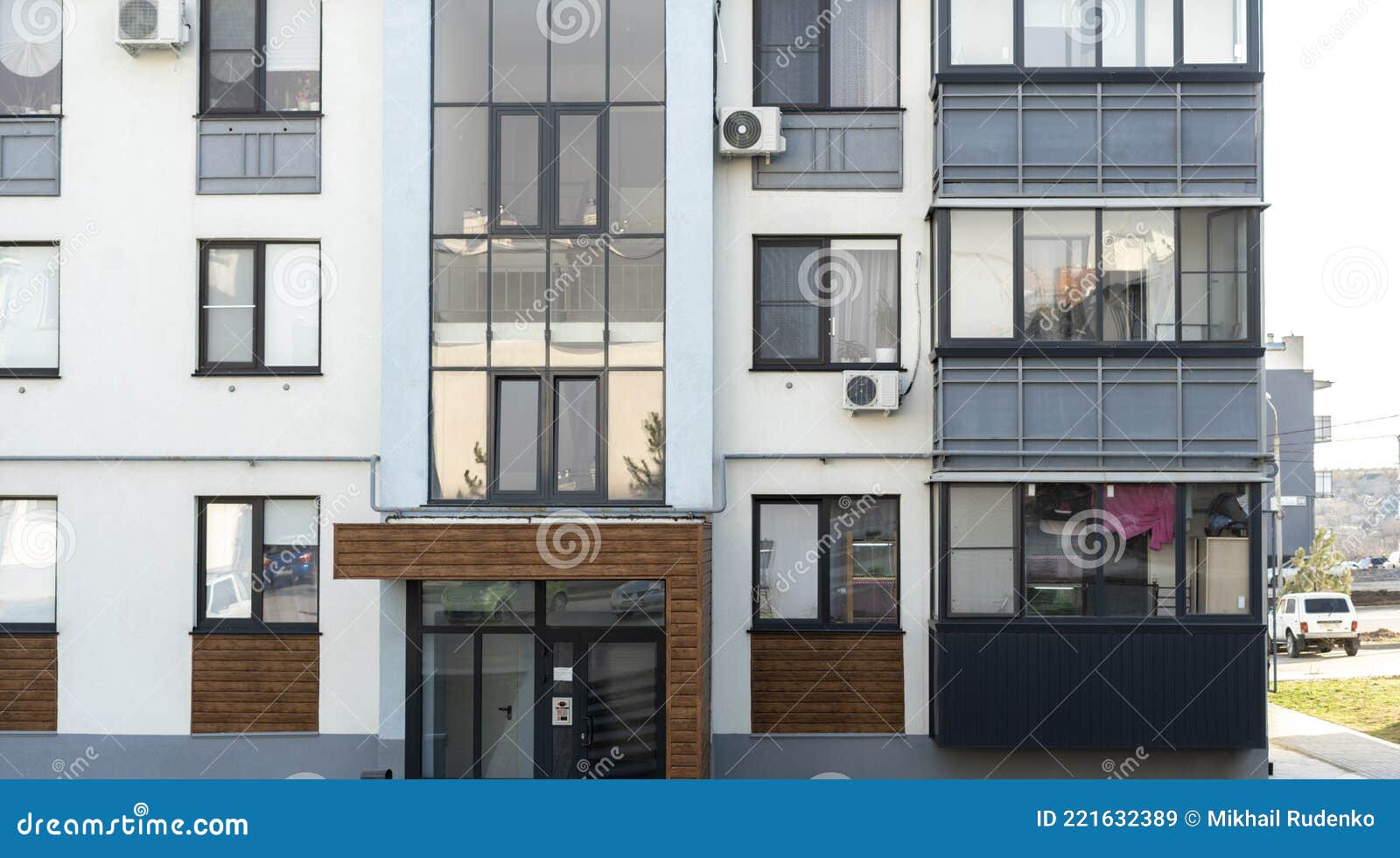 A Modern Real Estate Architecture Facade Outdoors Stock Image - Image ...