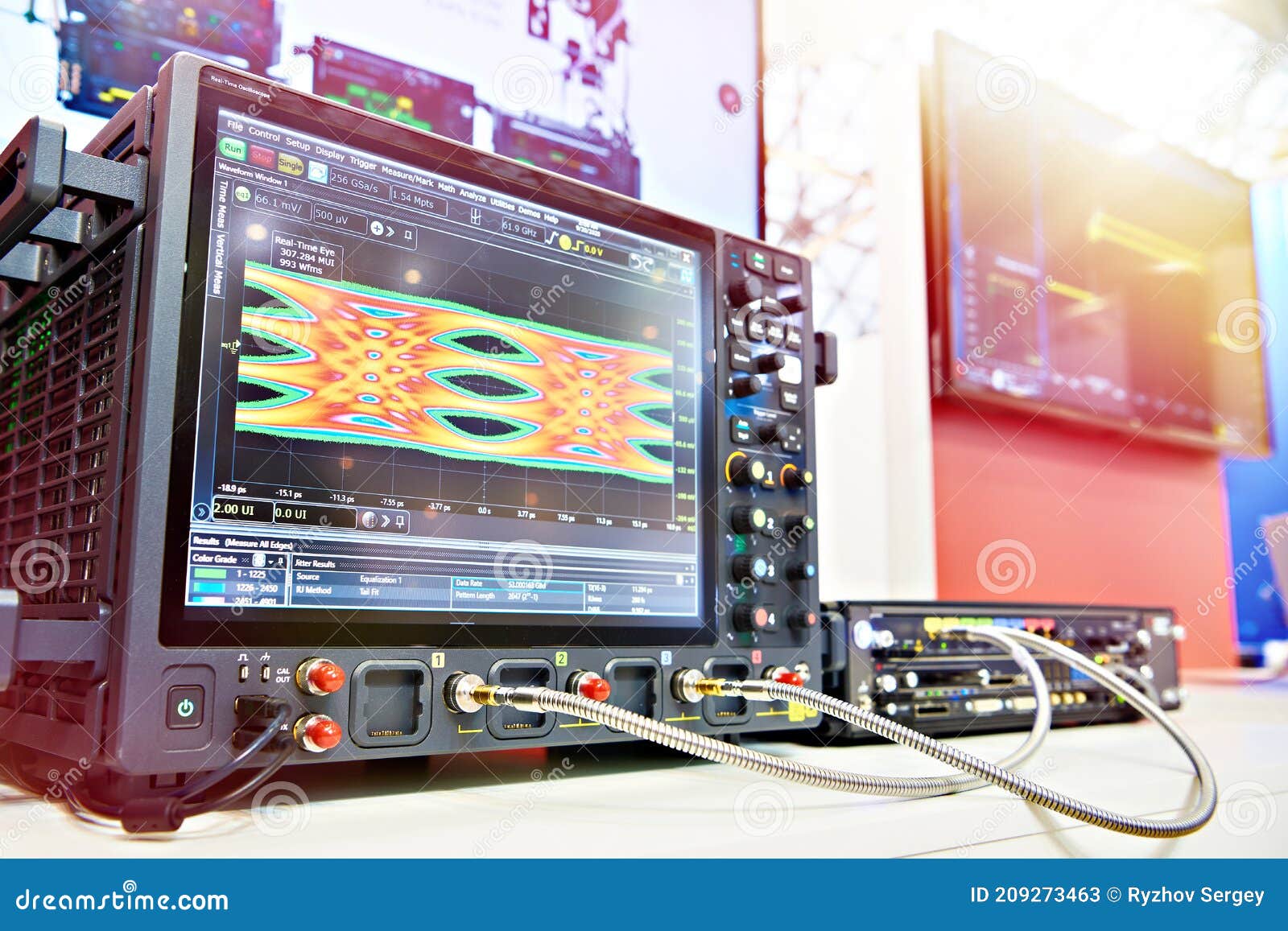 Modern Real-time Oscilloscope Stock Image - Image of professional ...