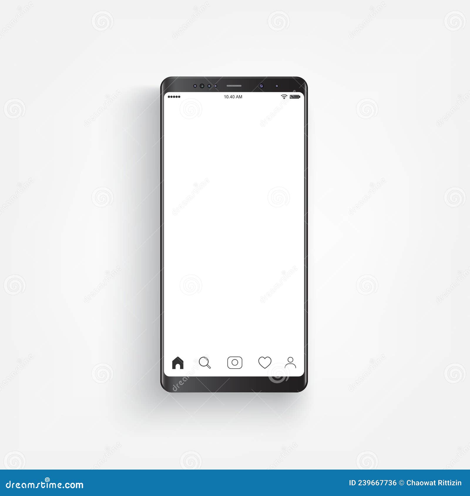 Modern Realistic Black Smartphone. Smartphone with Edge Side Style, 3D ...