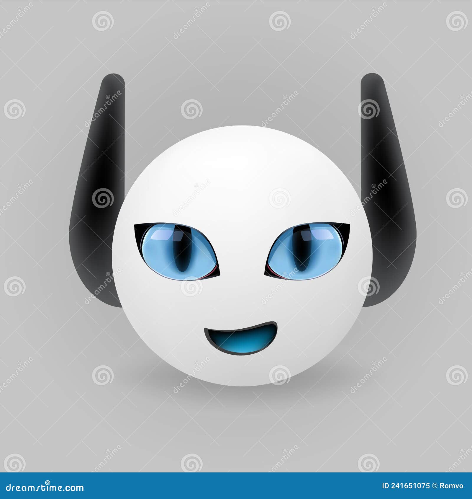 Modern Realistic Bot Avatar in White Color Stock Vector - Illustration ...