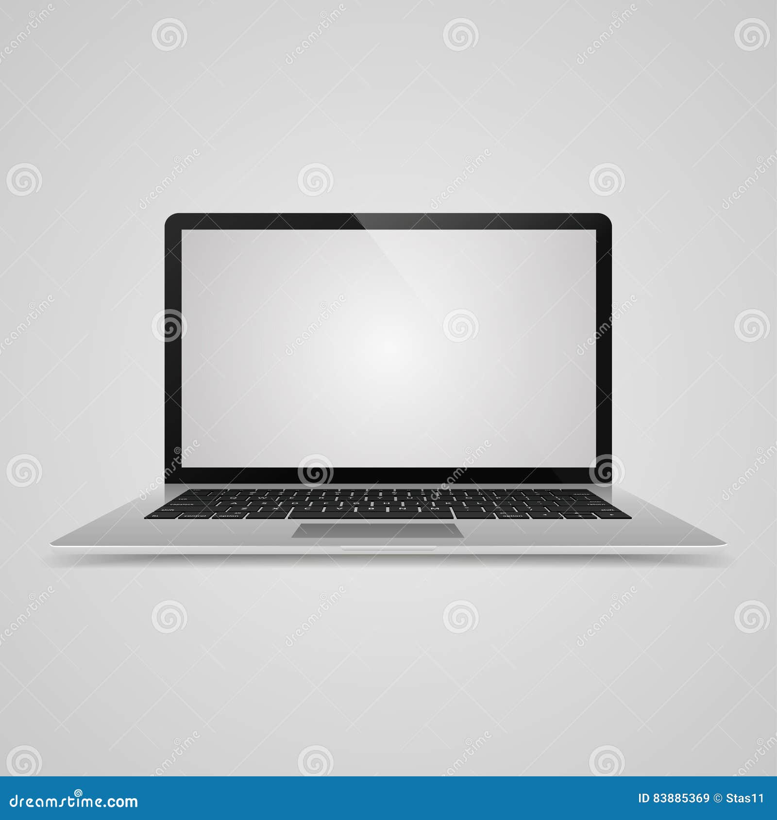 Modern Realistic and Detailed Laptop Isolated on White. Vector ...