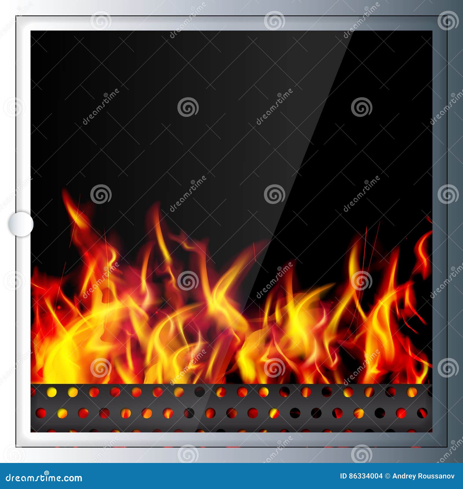 Modern Realistic Hi-tech Fireplace Made of Modern Materials with Stock ...