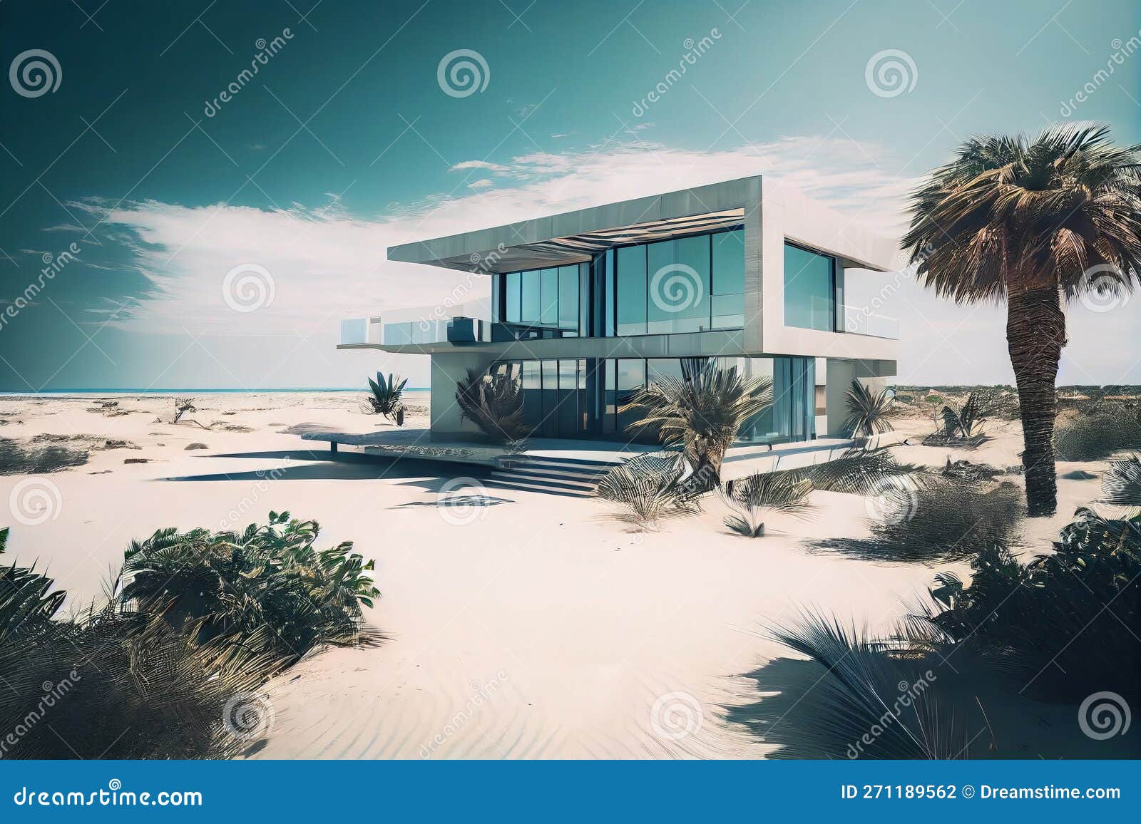 A Modern Realistic House on Beautiful Generative AI Stock Illustration ...