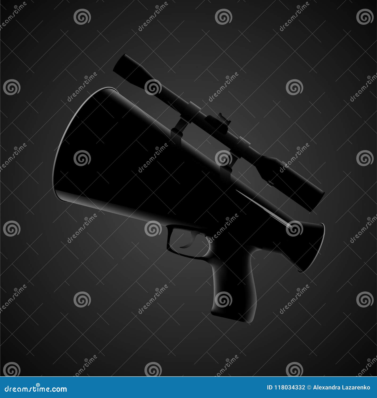 Megaphone with Handle, Trigger and an Optical Sight Stock Vector ...