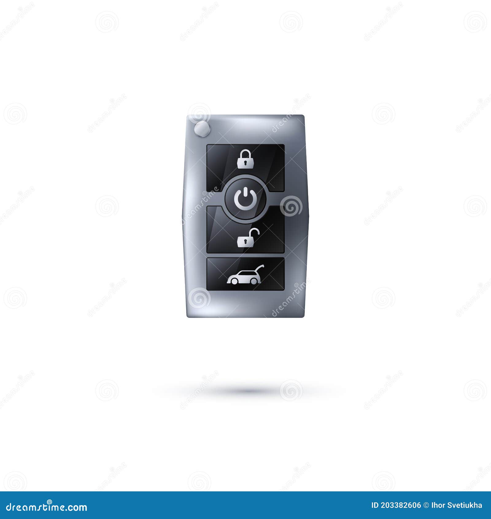 Modern Realistic Metallic Cars Key. Wireless Key with Control Buttons ...