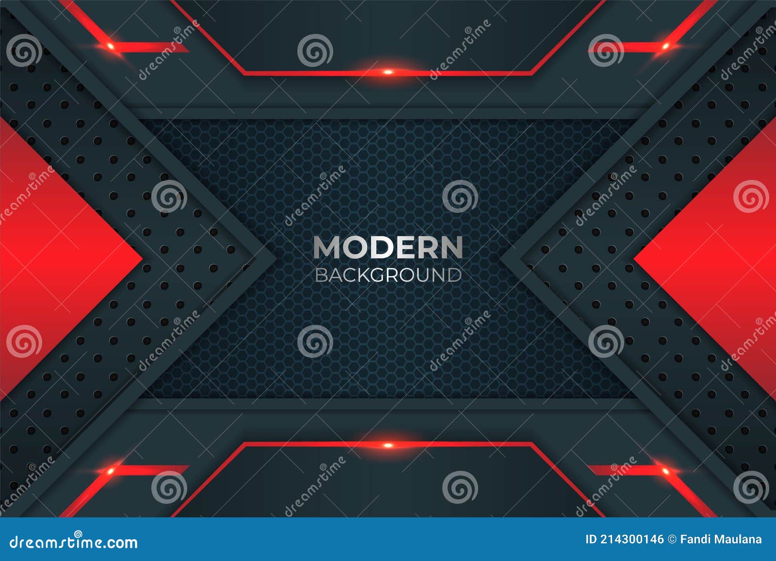 Modern Realistic Metallic Glow Triangle Red Background with Hole Effect ...