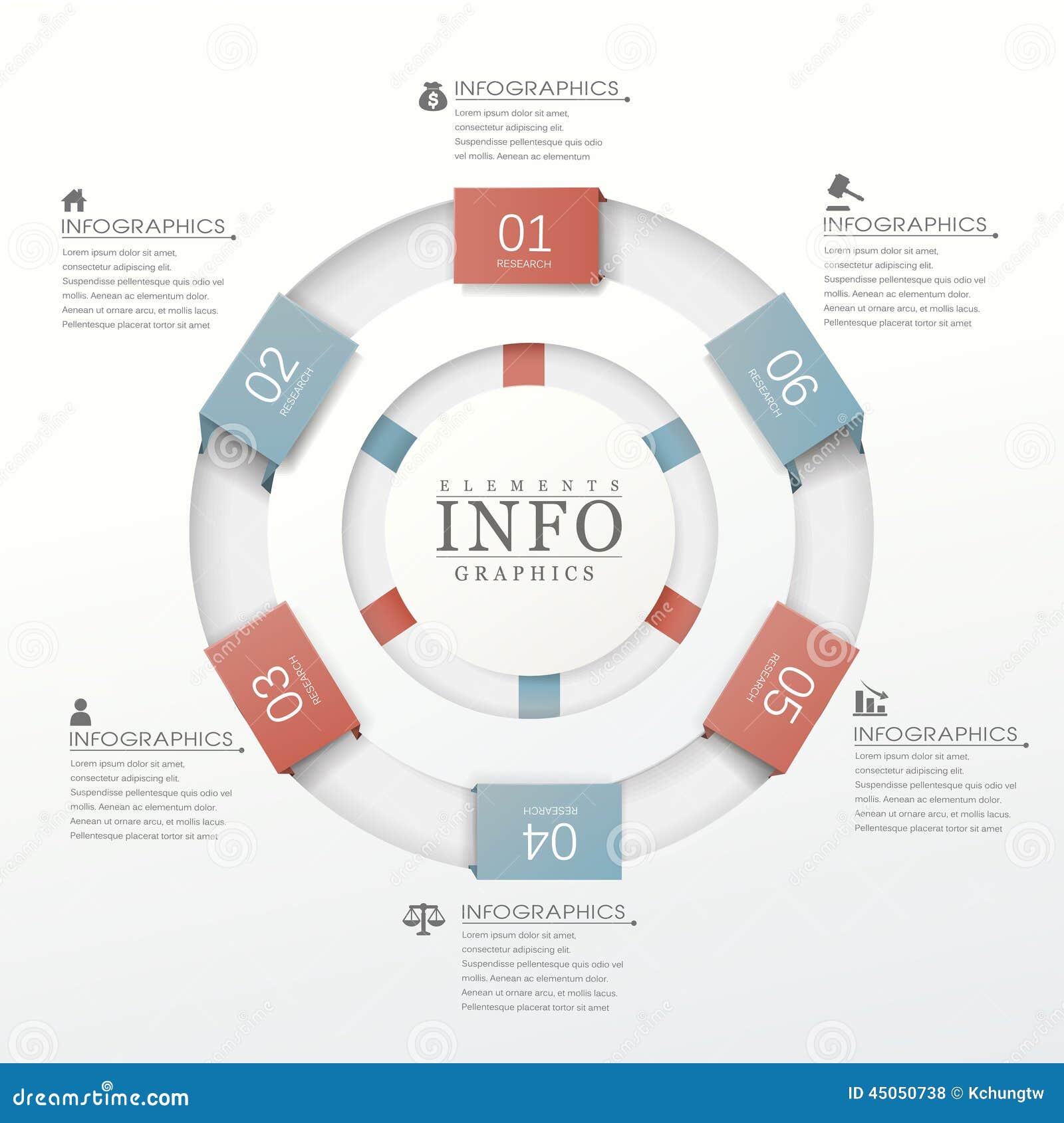 Modern Realistic Pie Chart Infographic Elements Stock Vector ...
