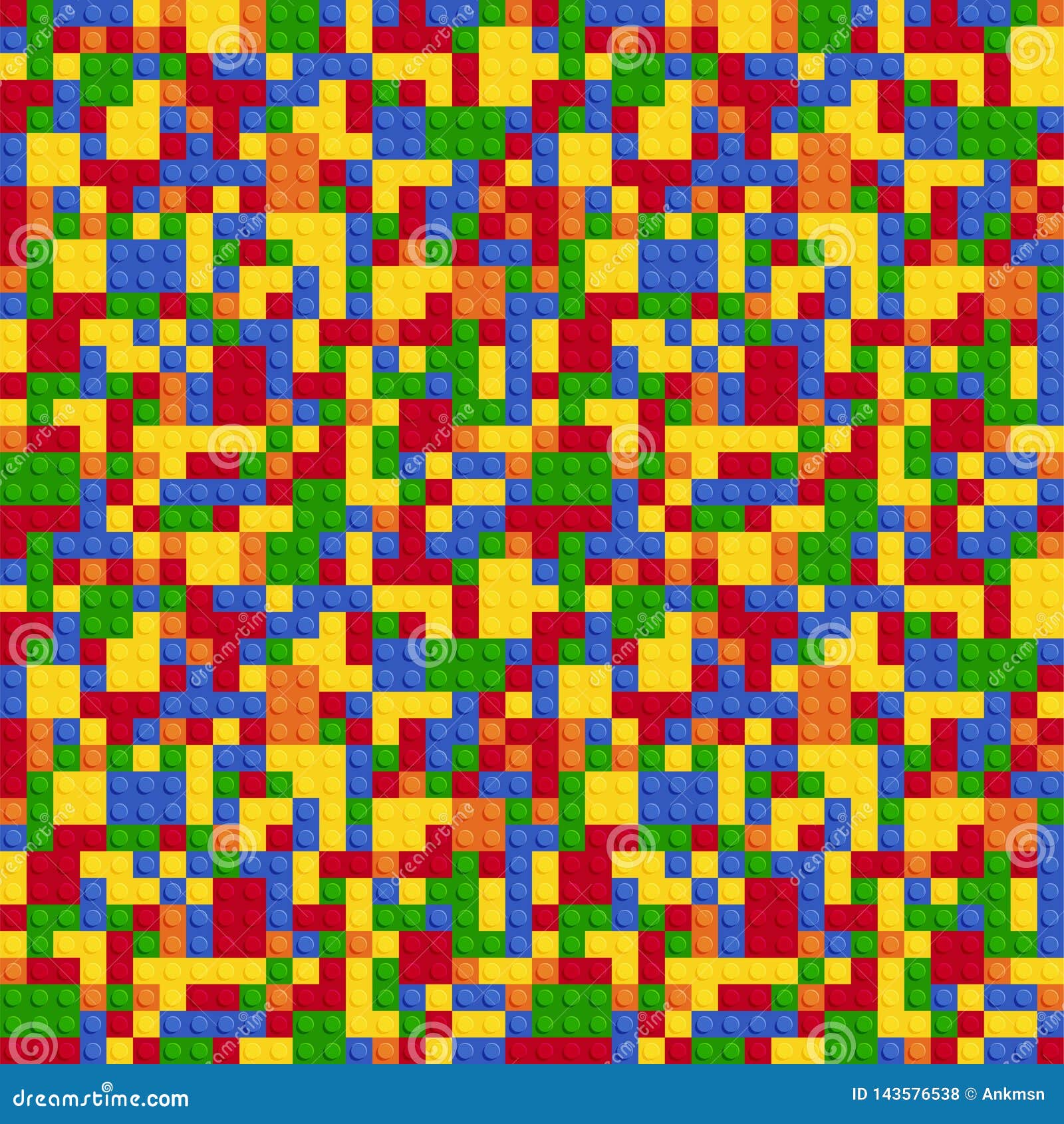 Modern Realistic Plastic Brick Banner On Colorful Backdrop. Vector ...