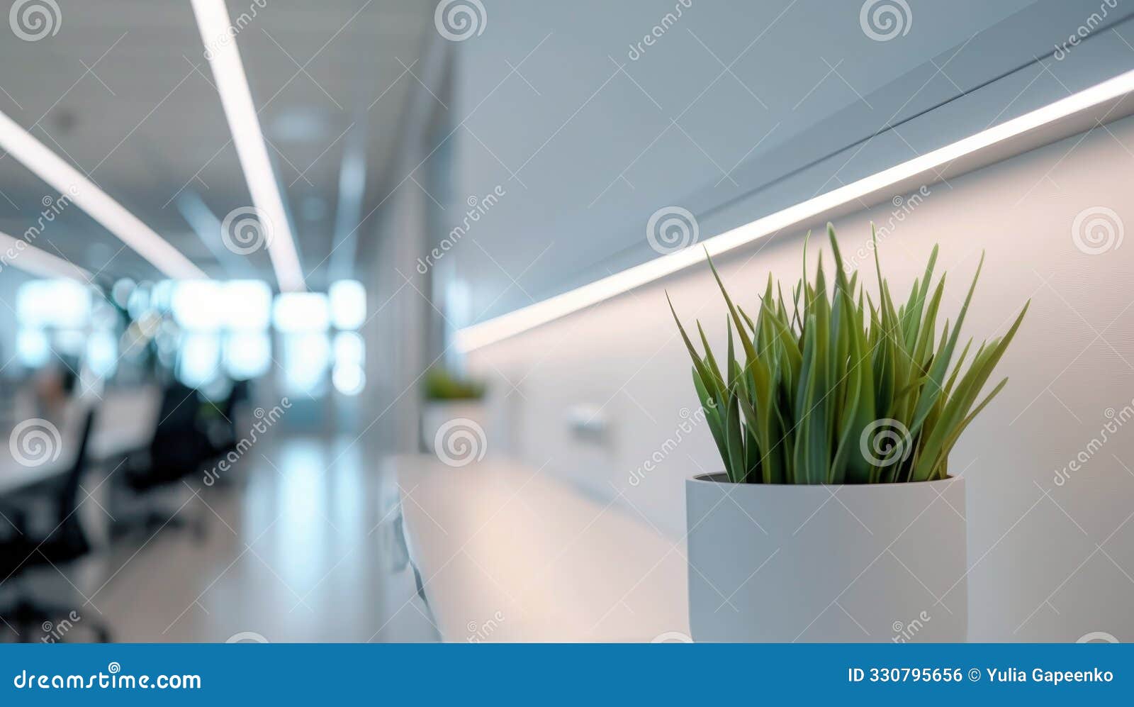 Modern Reception Area with Bright Lighting and Minimalist Design Stock ...